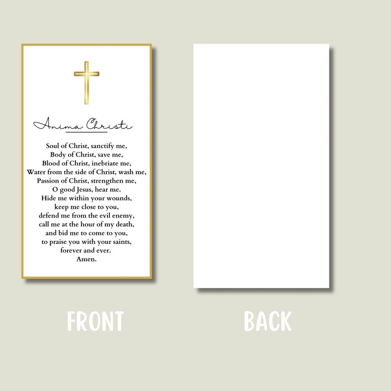 Anima Christi Prayer, Catholic Prayers, Prayer Card - Etsy