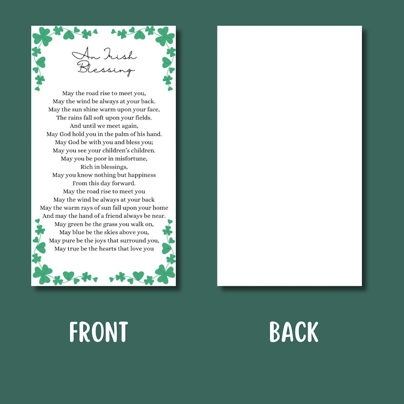 An Irish Blessing, Irish Blessing Card - Etsy