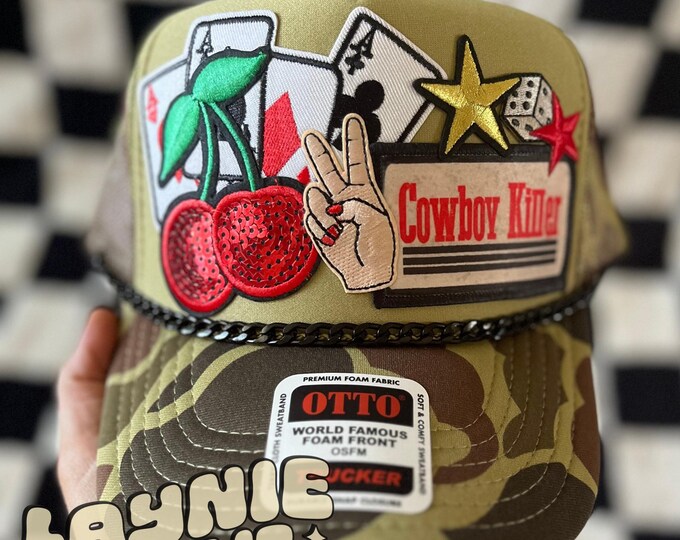 Trucker Hat With Patches, Patch Cowgirl Trucker Hat, Hat Patches ...