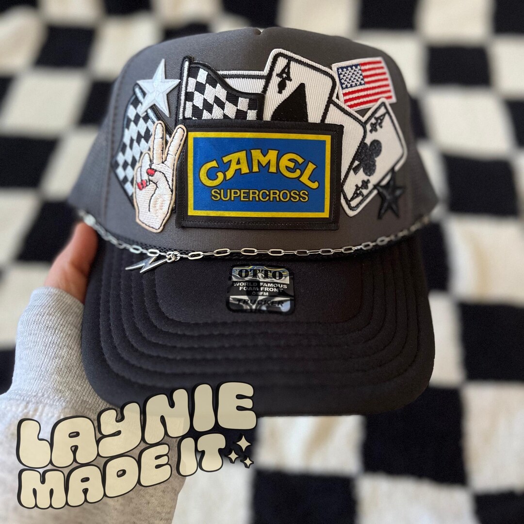 Trucker Hat With Patches, Racing Trucker Hat, Supercross Trucker Hat ...