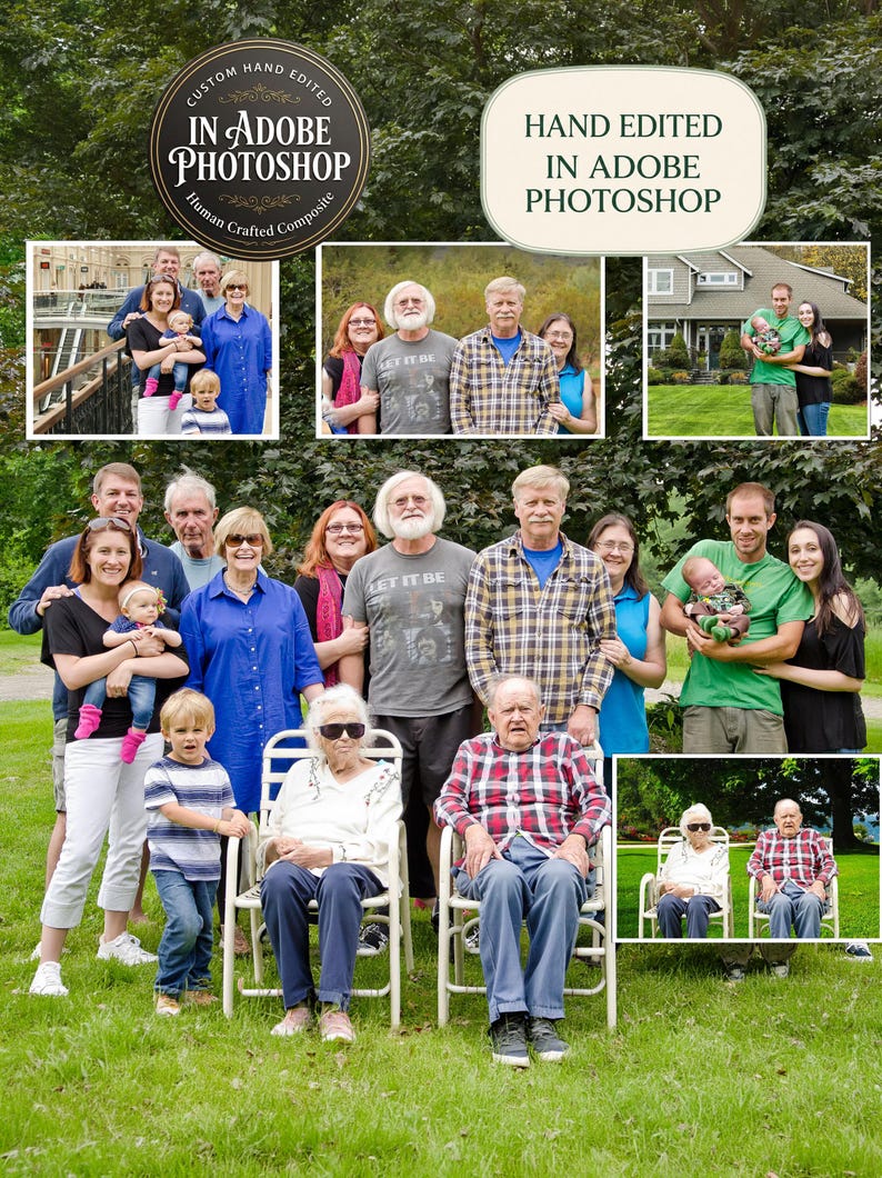 Add Person to Photo | Realistic Photoshop Photo Merge | Custom Family ...