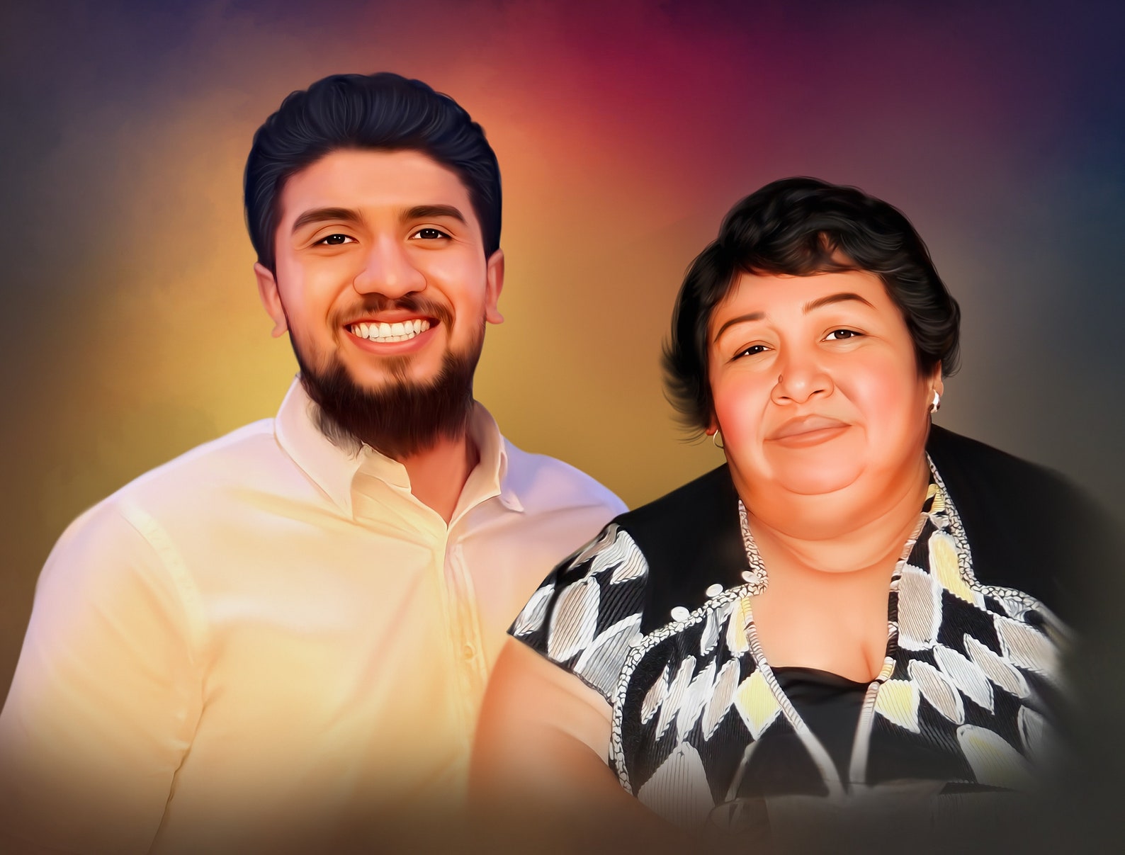 Personalized Watercolor Memorial Portrait: Family Remembrance Art,add ...