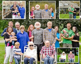 Custom Watercolor Family Portrait From Merging Multiple Photos, Combine ...