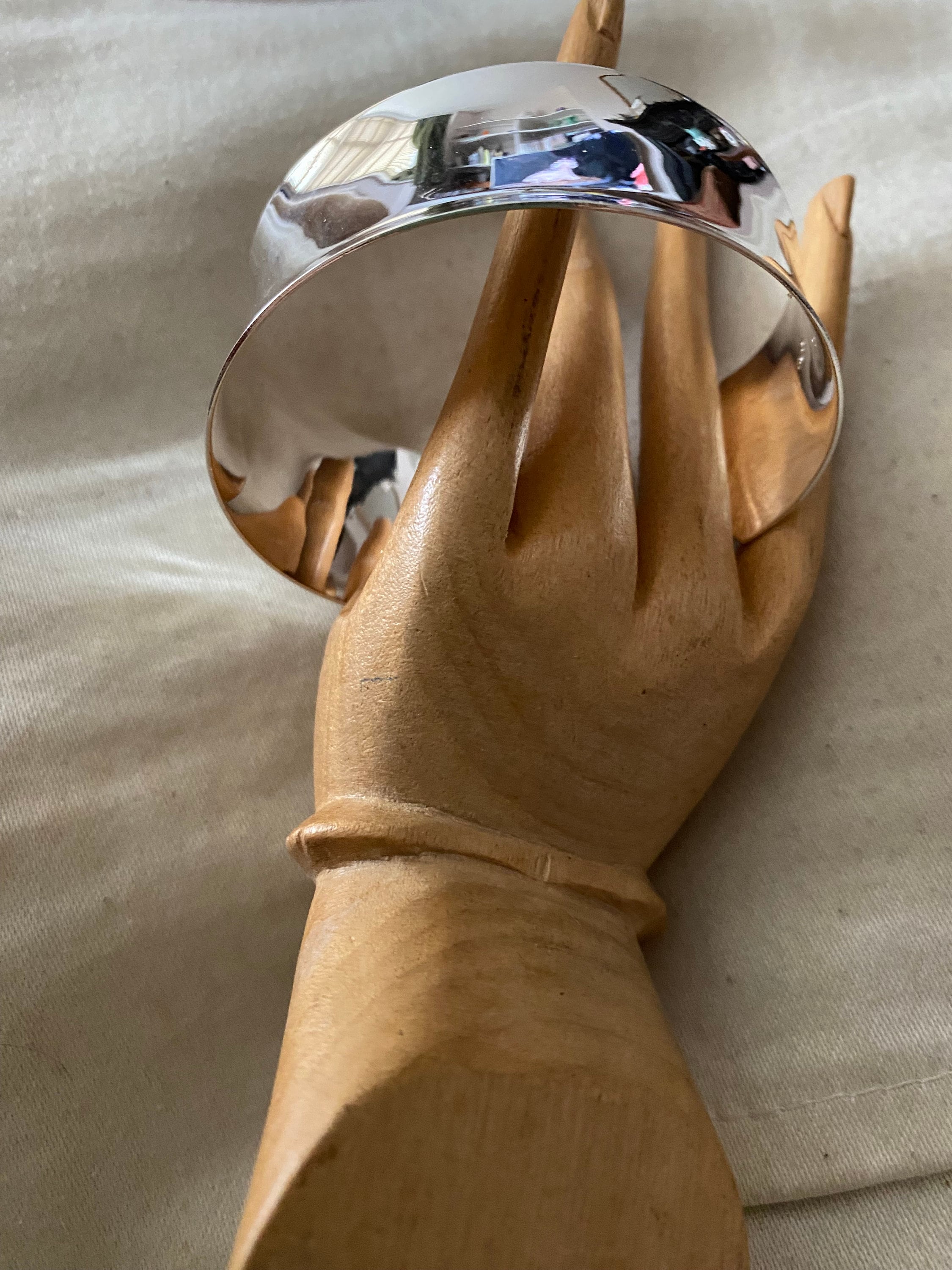 Vintage 925 Silver Wide Cuff Bangle.high Shine.open End.adjustable ...