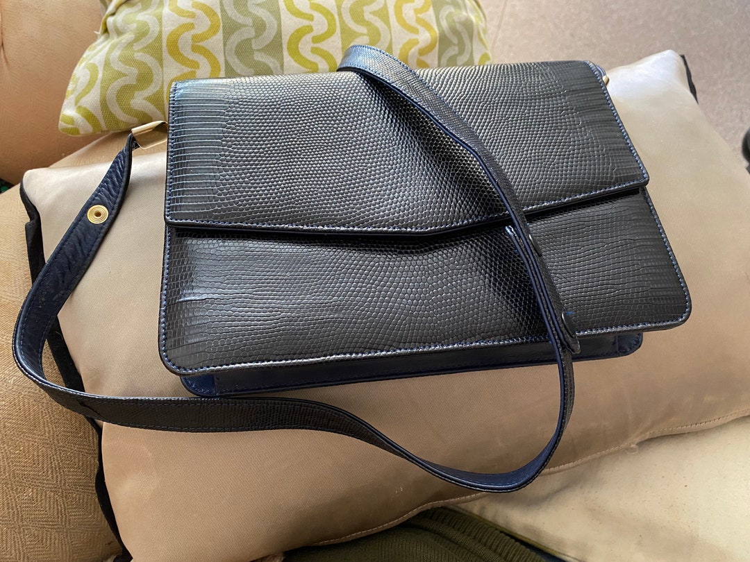 Vintage Blue Leather 1970s Mappin & Webb Crossbody/top Strap Bag.2 ...