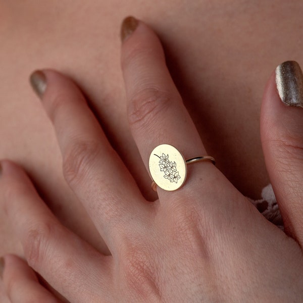 Gold Flower Ring - Etsy