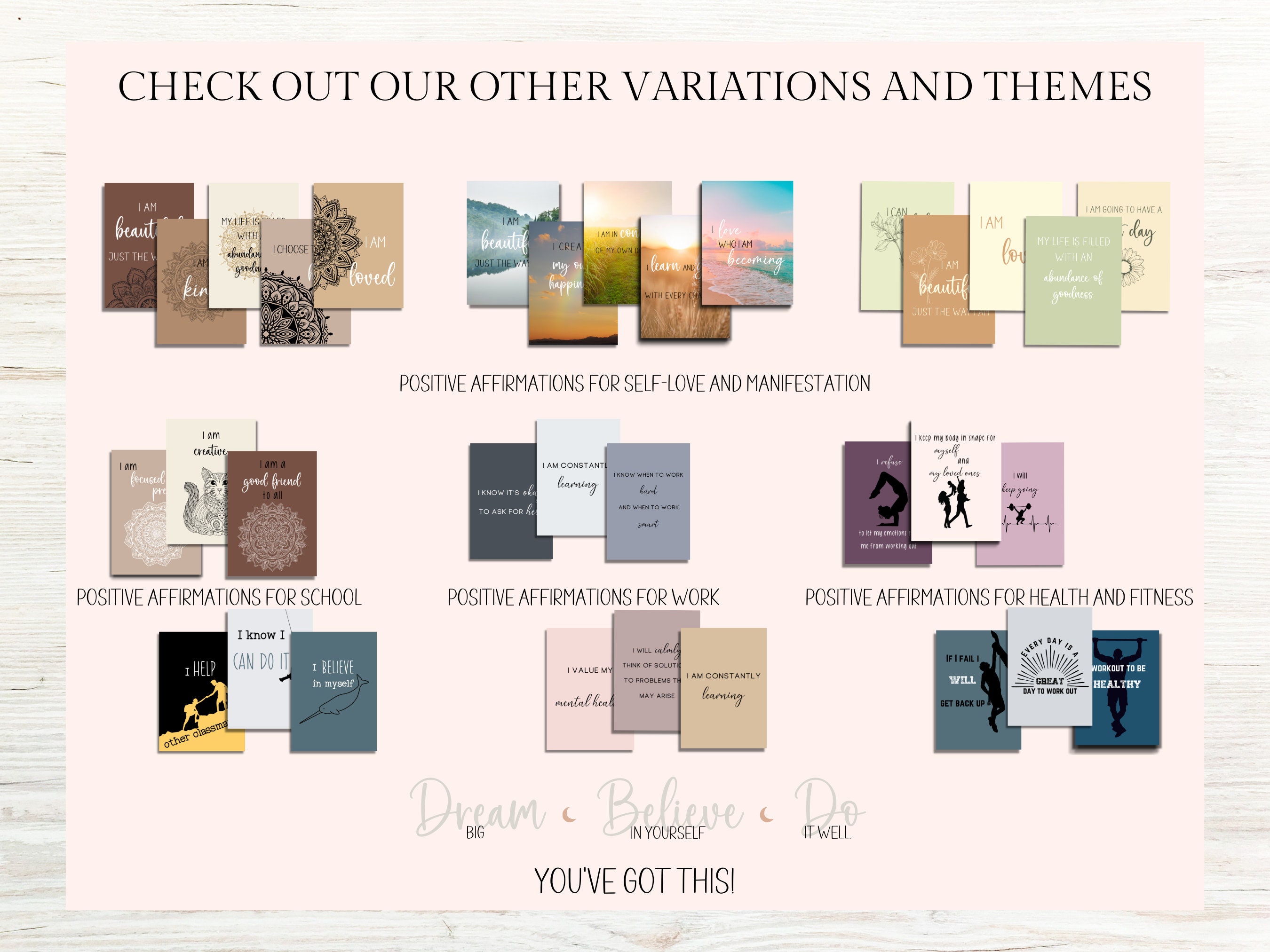 Positive Affirmation Deck, Student Affirmations, Dream Board, Gift for ...