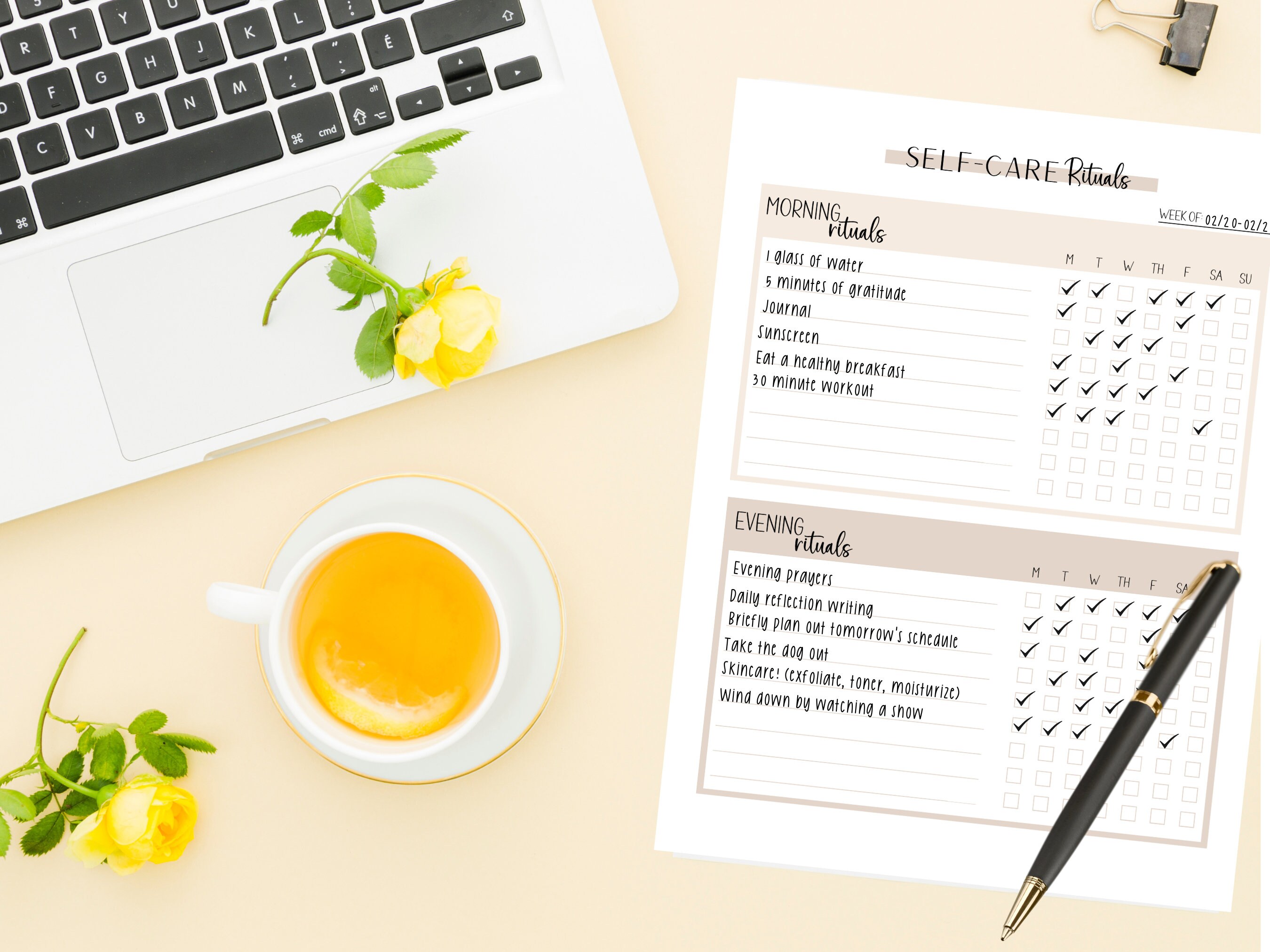 Morning and Evening Ritual, Self-care Rituals, Routine Checklist, Daily ...