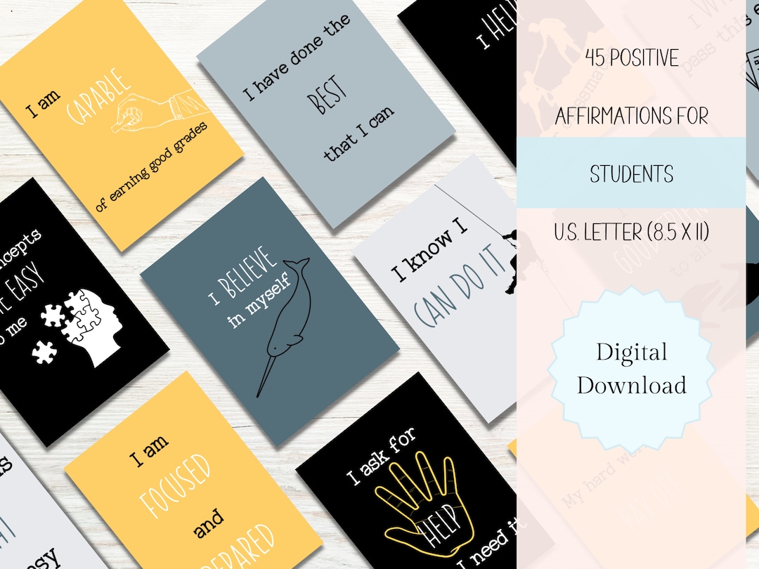 Positive Affirmation Deck, Student Affirmations, Dream Board, Gift for ...