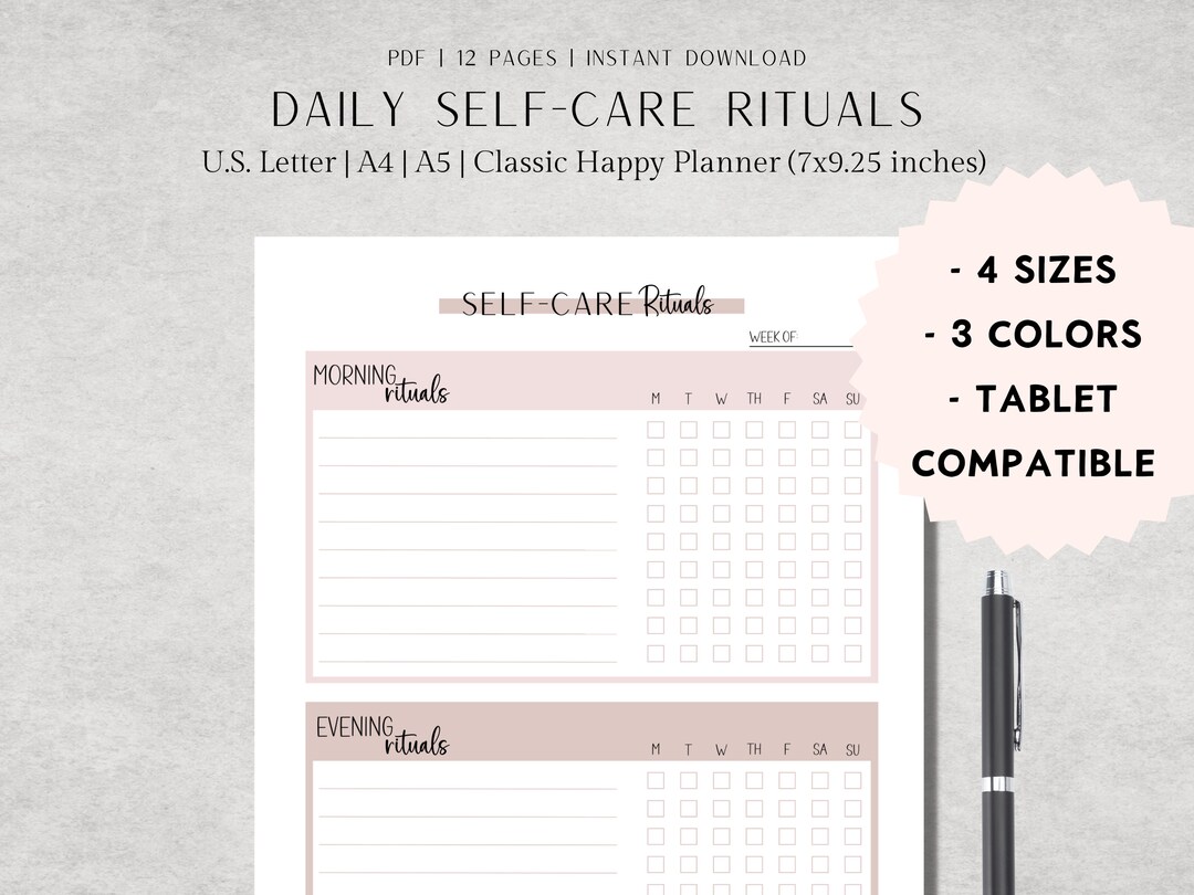 Morning and Evening Ritual, Self-care Rituals, Routine Checklist, Daily ...