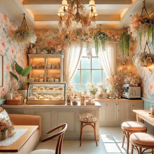 5 X Cosy Café Desktop Wallpapers - High Quality - Etsy