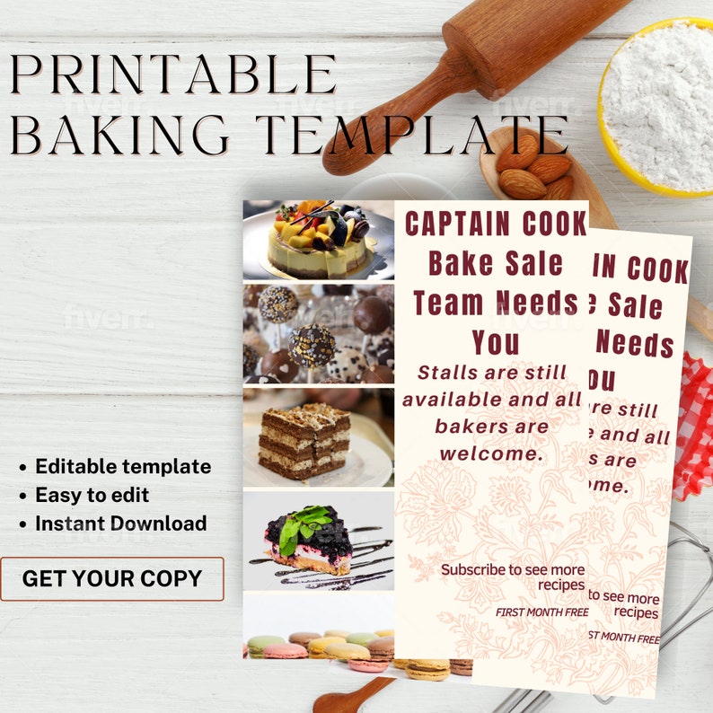 Printable Baking Template - Etsy