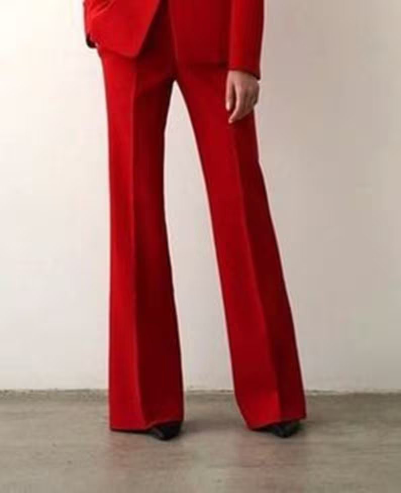 Red Color Womens Luxury Premium 2 Piece Suit/two Piece Suit/top/womens ...