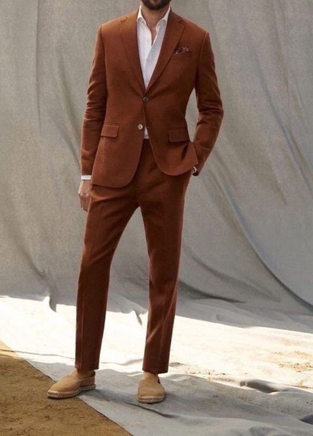 Rustic Brown Two Piece Suit Classic Formal Style for Special Occasions ...