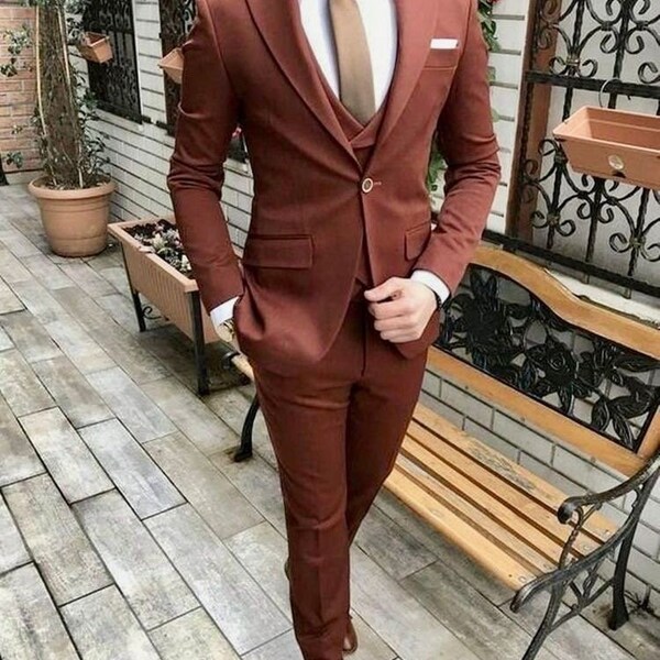 Terracotta Wedding Suit - Etsy