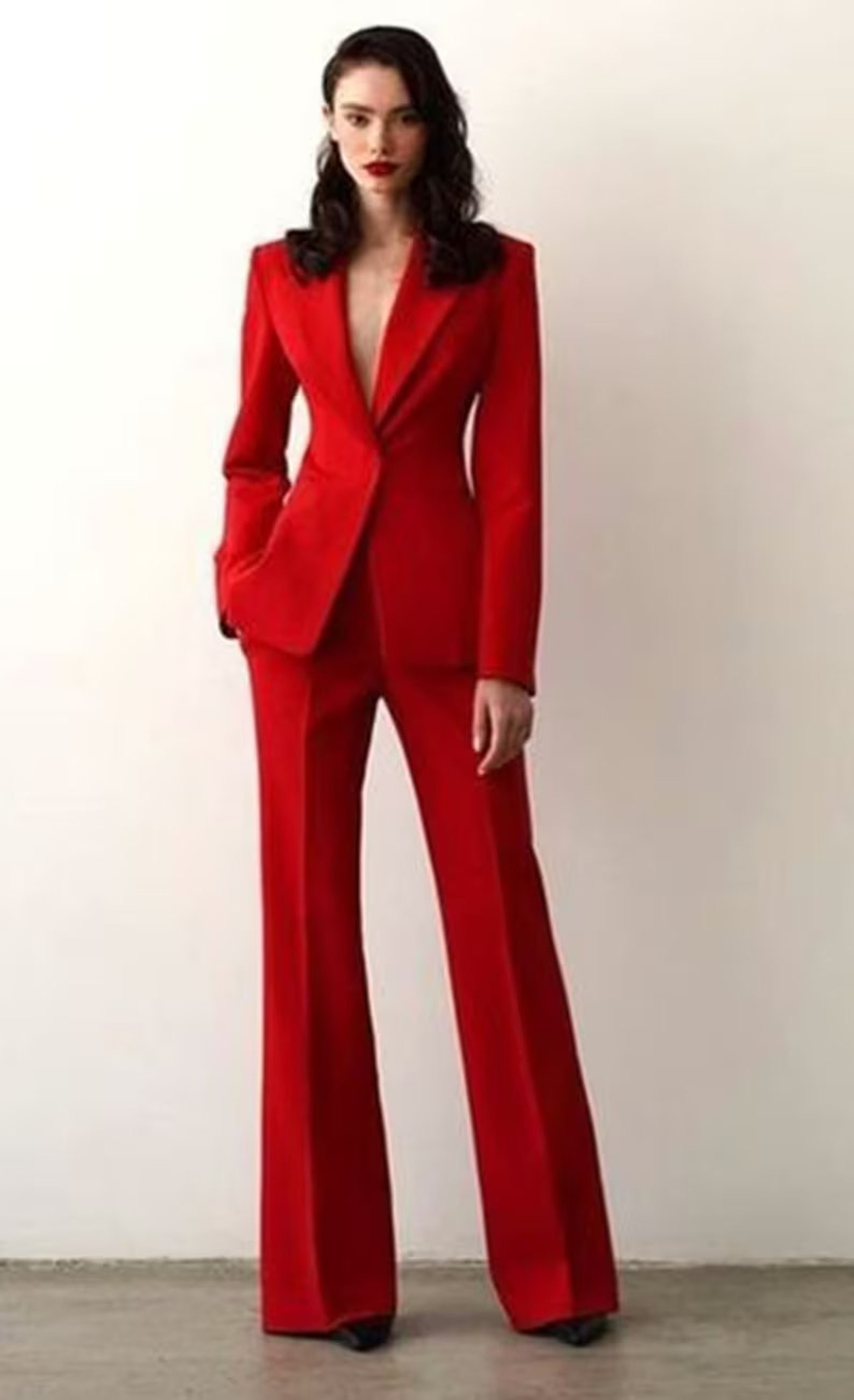 Red Color Womens Luxury Premium 2 Piece Suit/two Piece Suit/top/womens ...