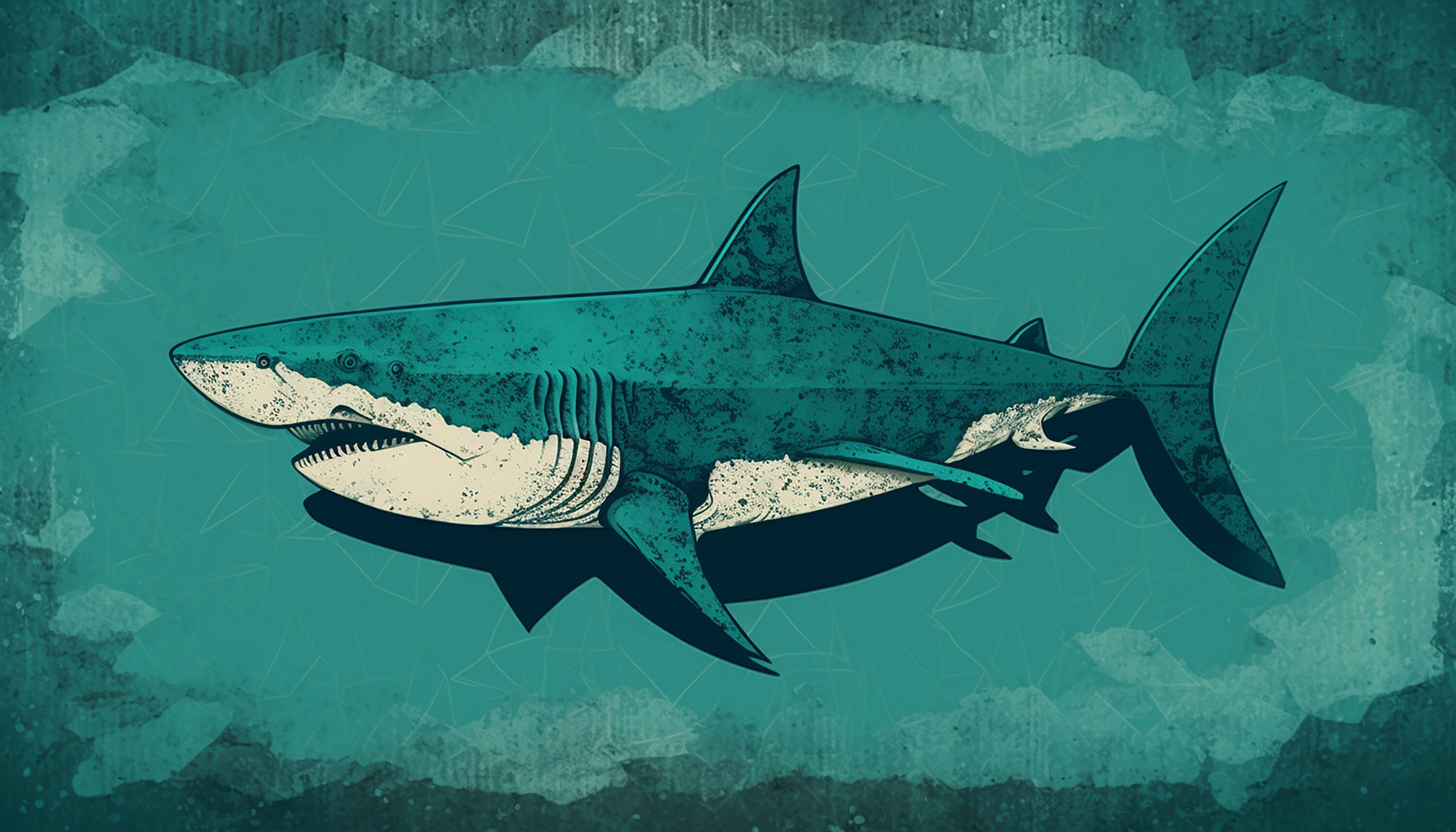 Shark Art Print, Commercial Use, Instant Download Printable Home Decor ...