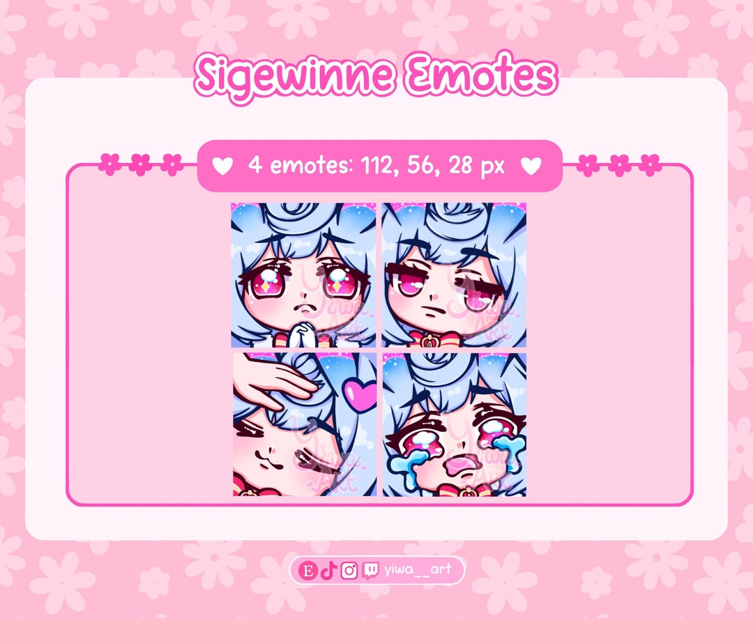 Sigewinne Emotes Stickers Genshin Anime Discord Twitch - Etsy