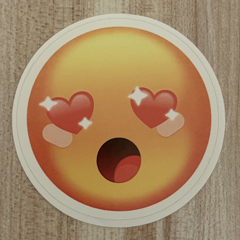 Love Heart Emoji Sticker - Etsy
