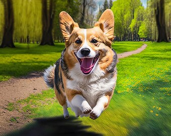 Running Dog Wall Art - Etsy