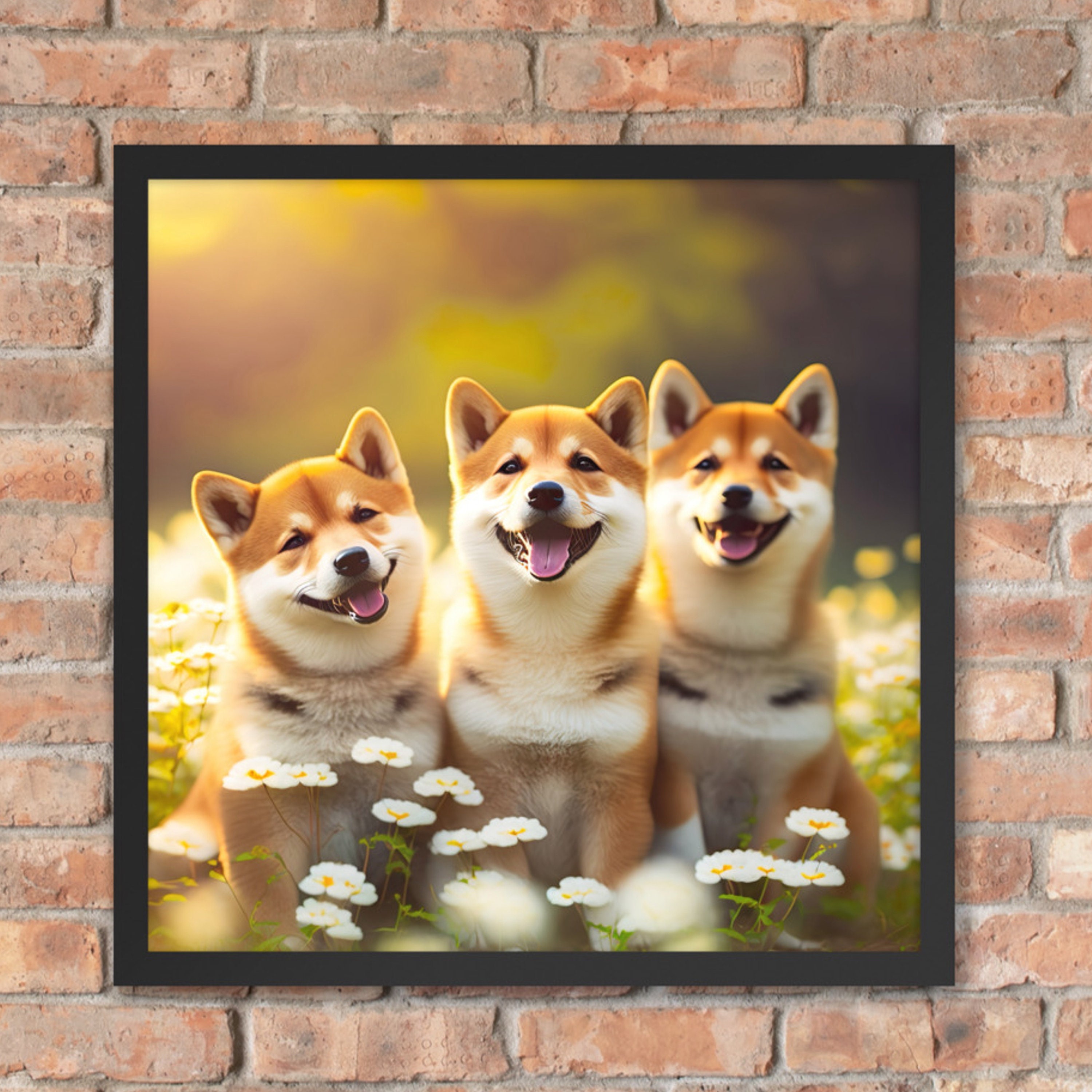 3 Best Friends Shiba Inu Art Printable Dog Wall Art Pet Portrait ...