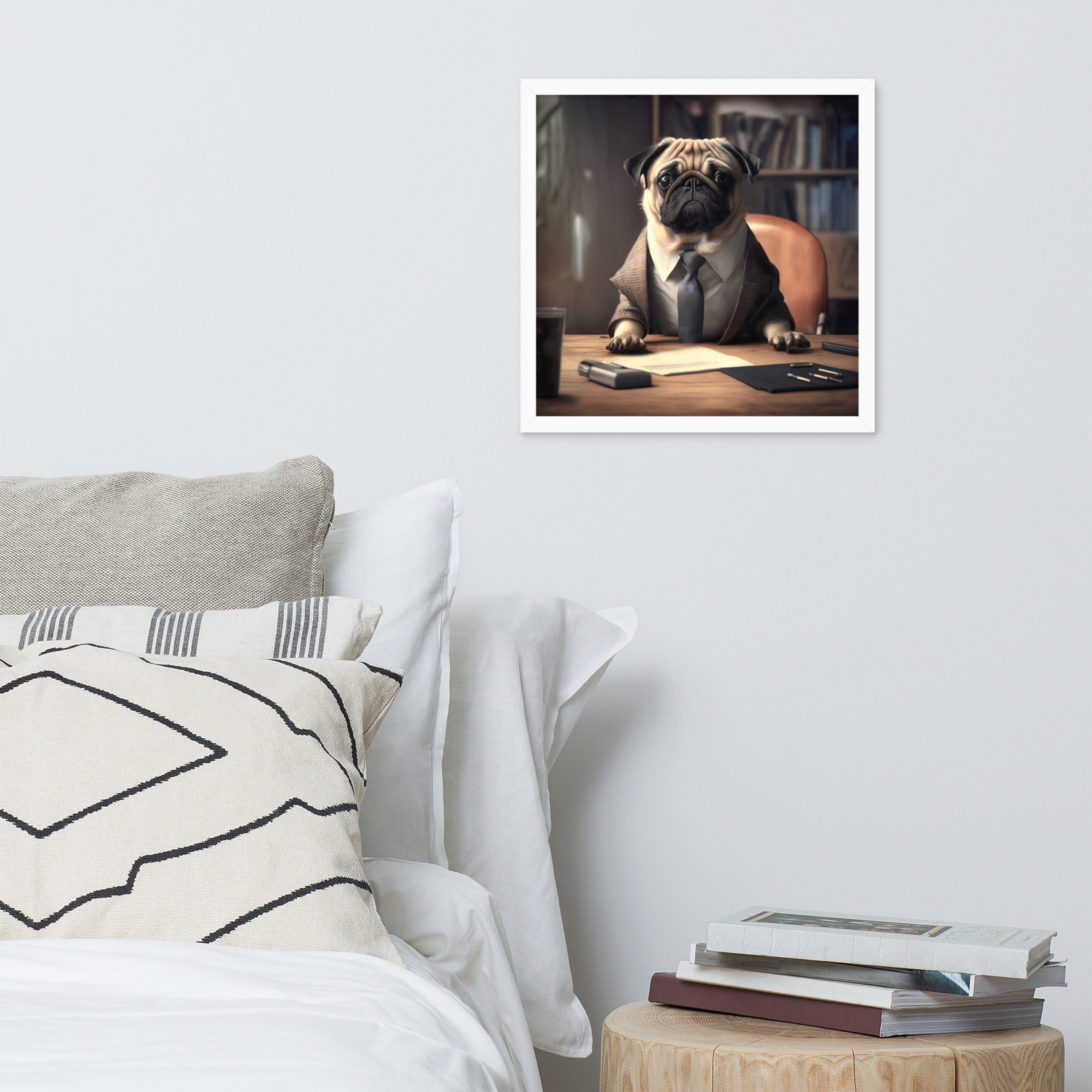 Frank the Office Pug Printable Dog Wall Art Pet Portrait Office Home ...