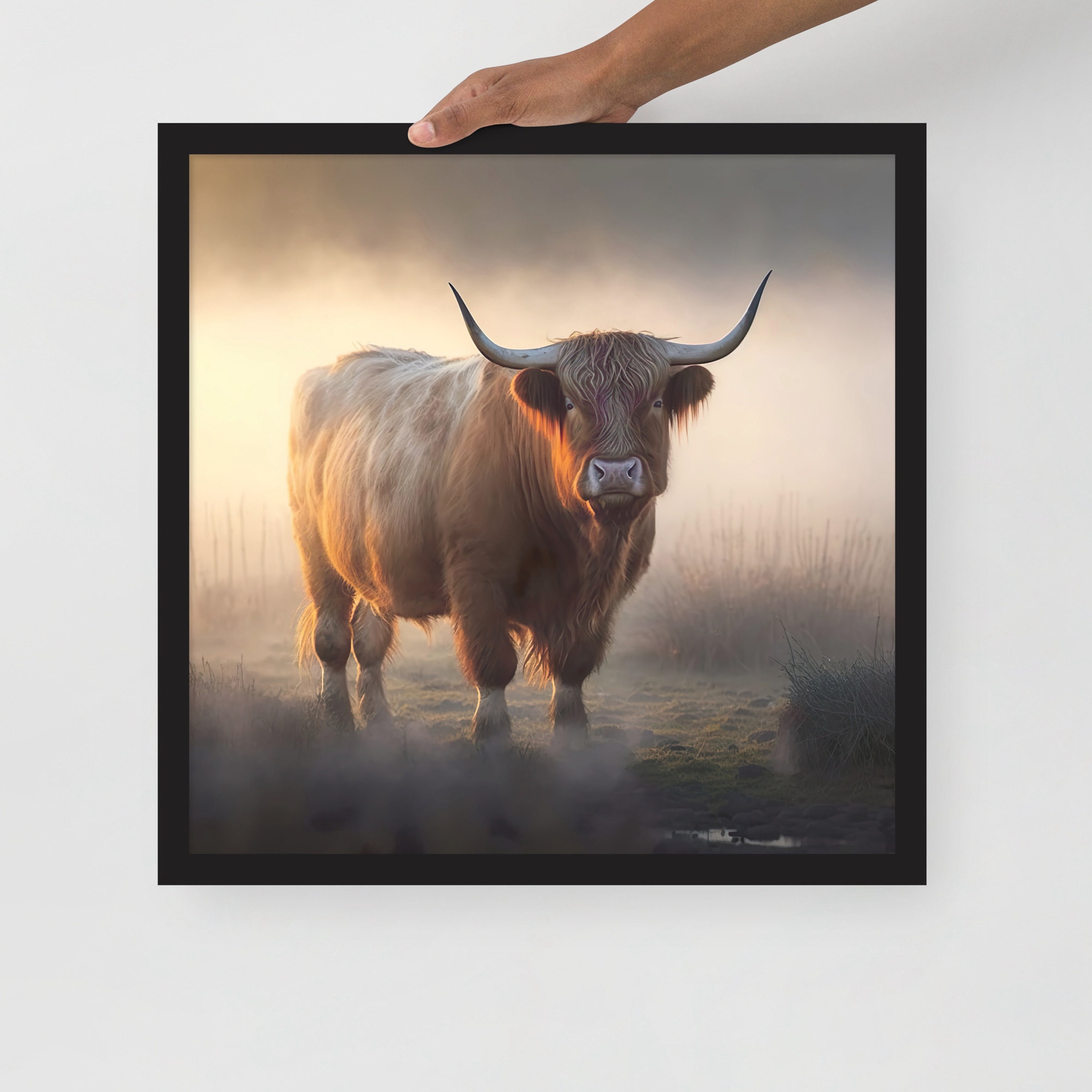 Scottish Highland Cow Print - Rustic Farmhouse Decor Wall Art ...