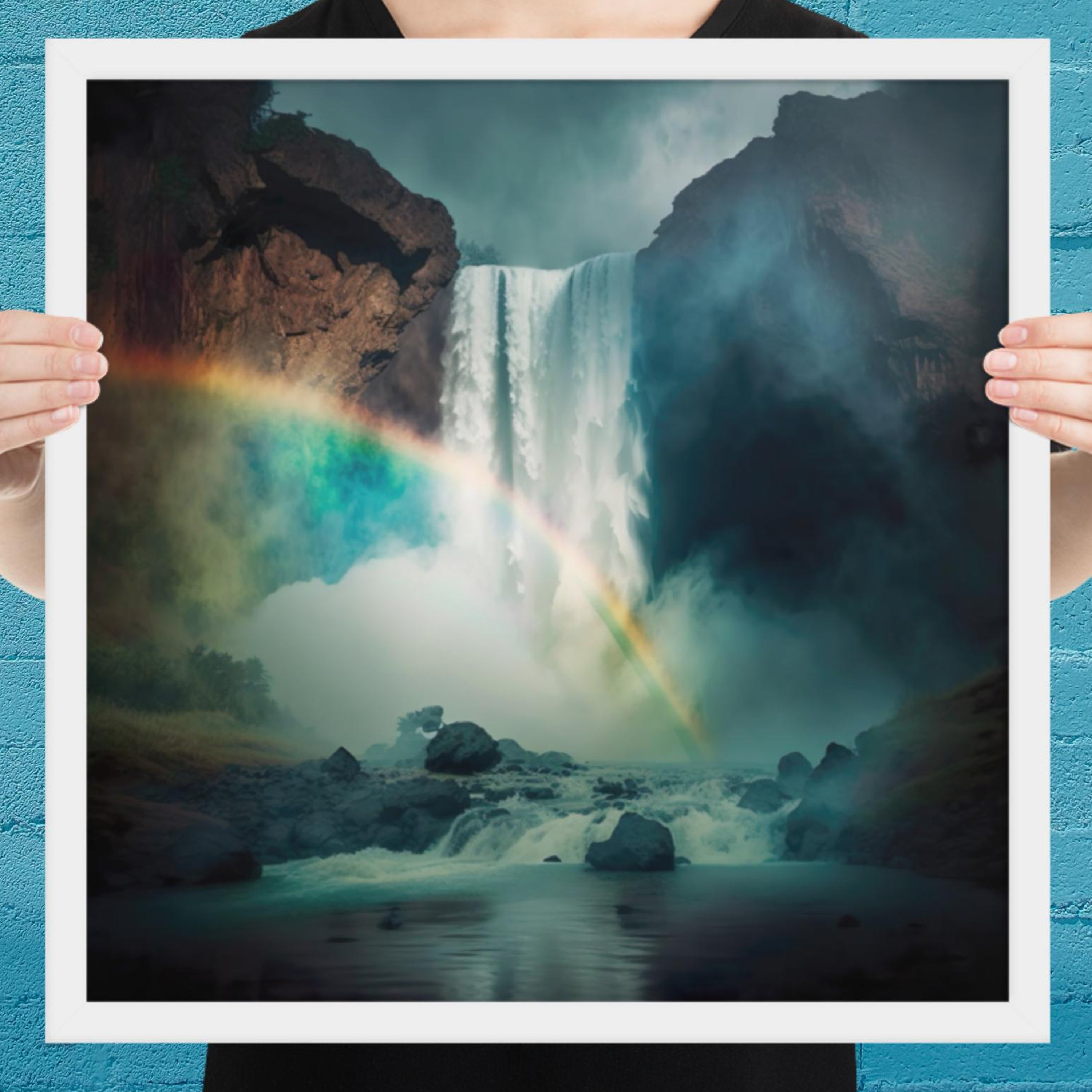 Rainbow Waterfall Printable Poster - Nature Wall Art - Landscape Home ...