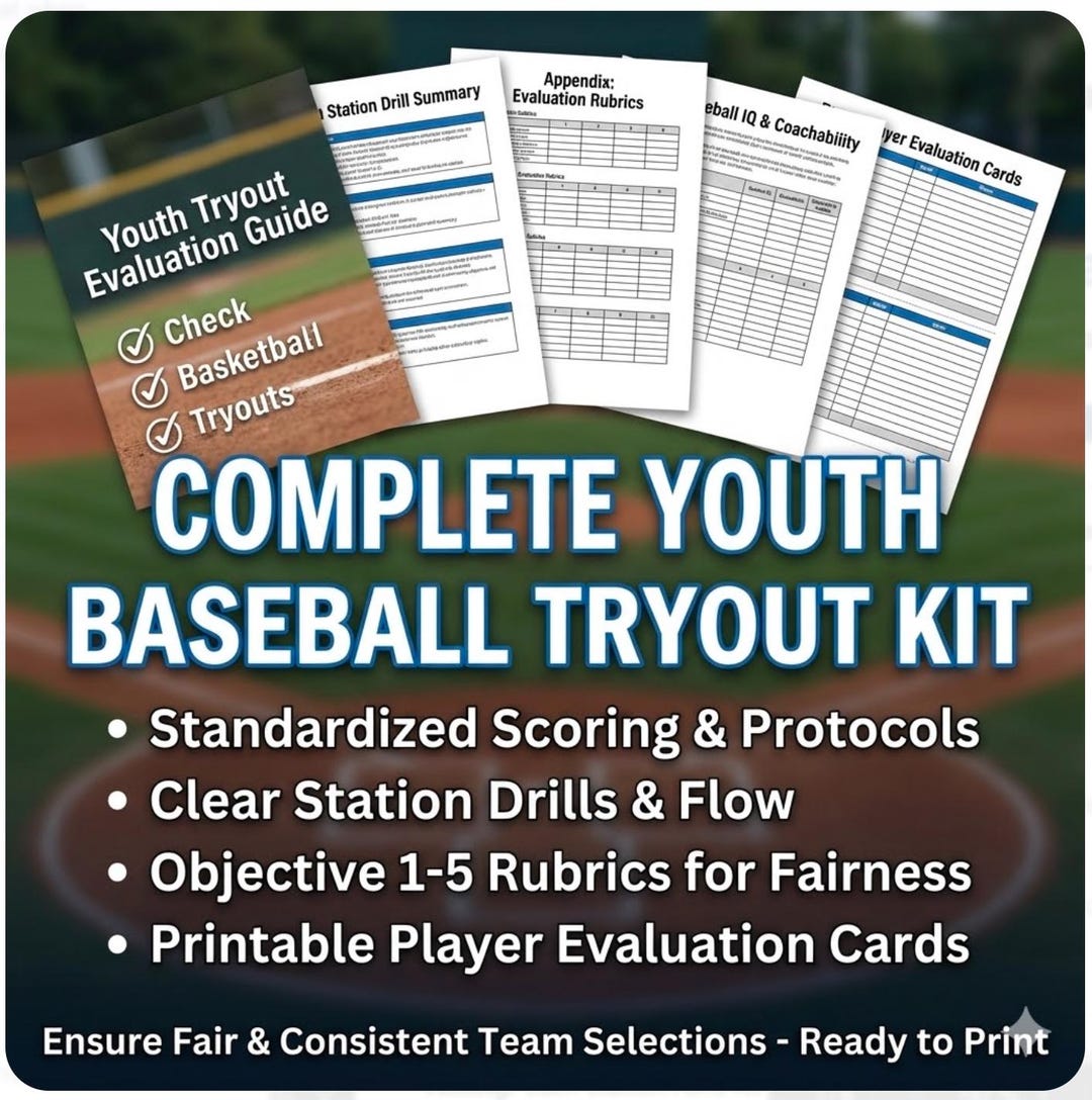Baseball/softball Evaluation/tryout Template With Instructions and ...