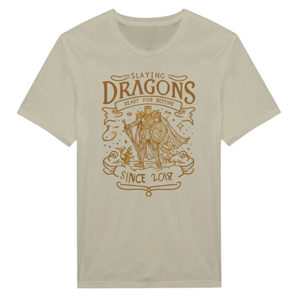Father's Day Gift Slaying Dragons Ready for Bedtime Gold Outline T ...