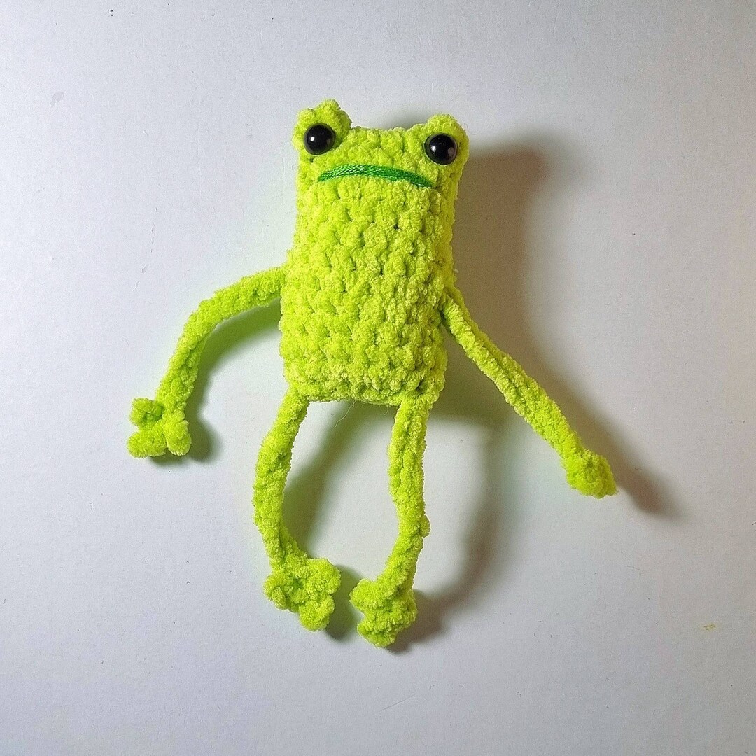 Crochet Leggy Froggy, Frog Plushie, Desk Buddy, Cute Frog, Stress Ball ...