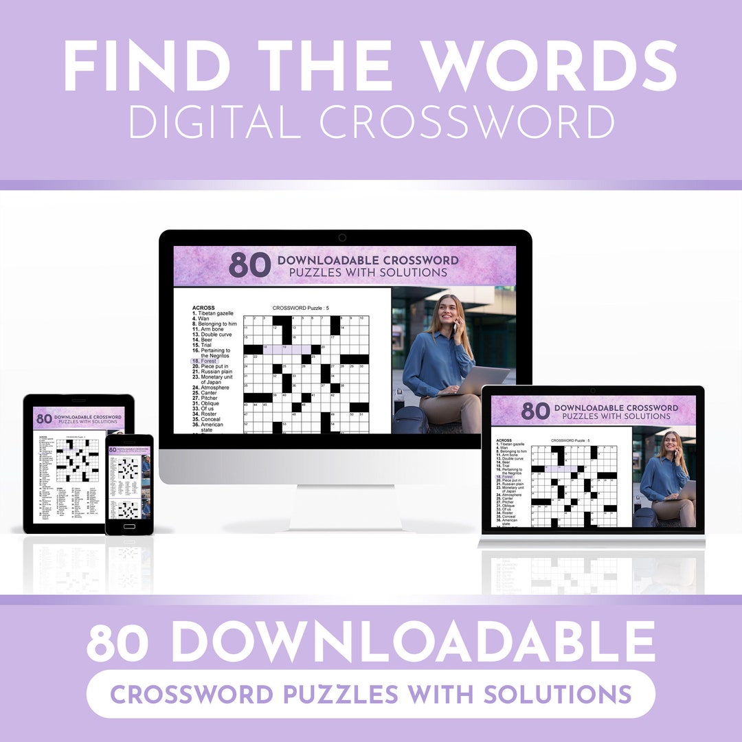 Digital Download 80 Large Print Crosswords - Etsy