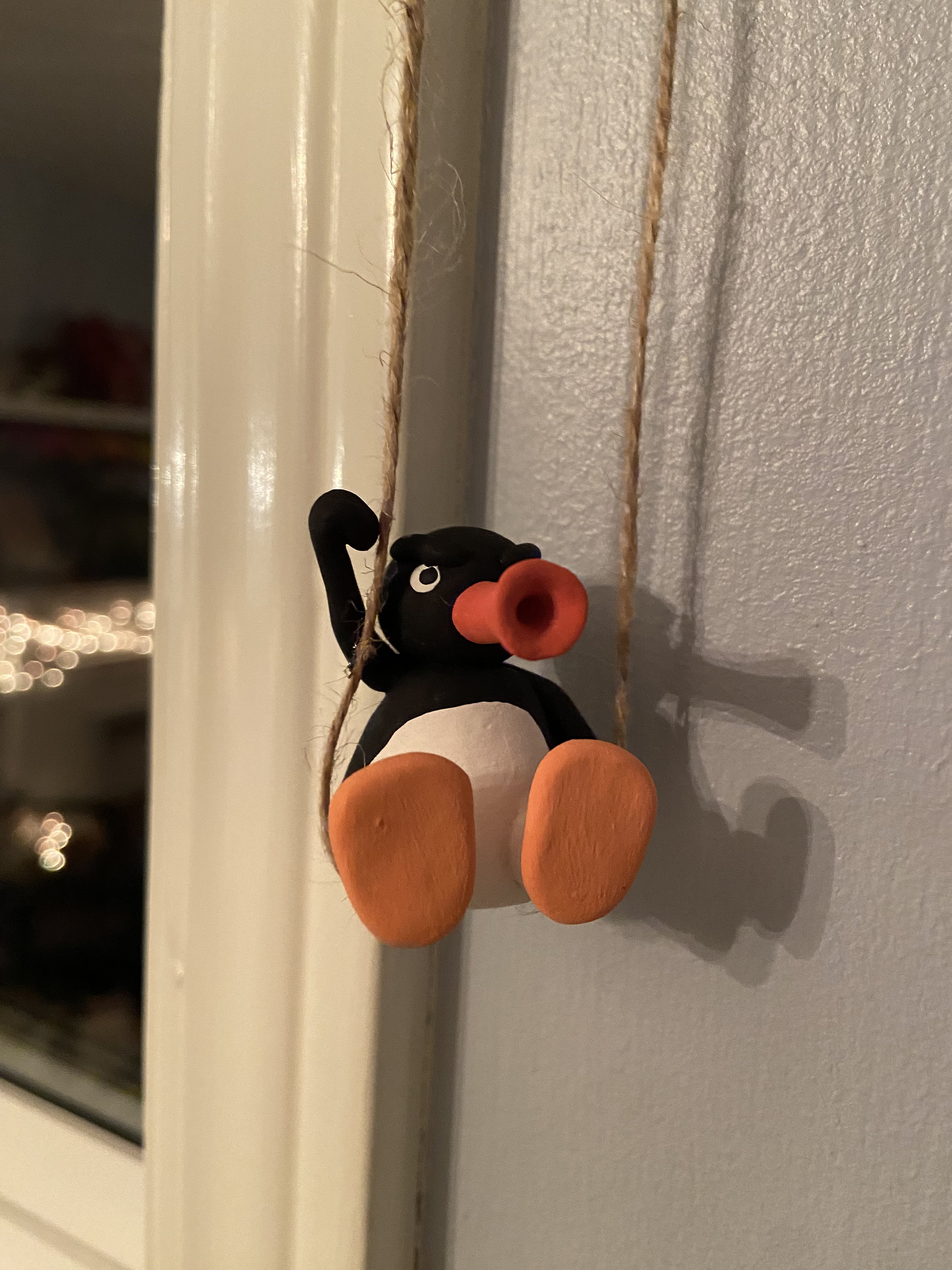 Homemade Clay Pingu Ornament - Etsy UK