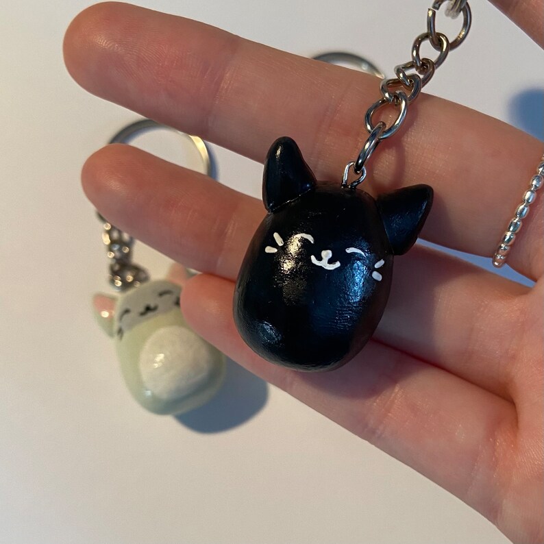 Homemade Clay Cute Cat Keychain - Etsy