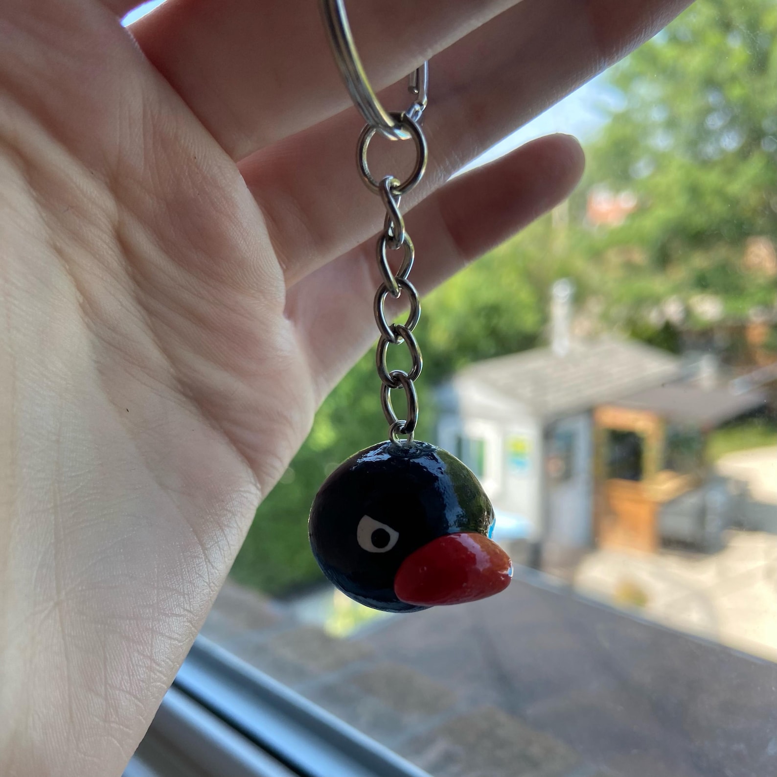 Angry Pingu Keychain | Homemade | Clay - Etsy