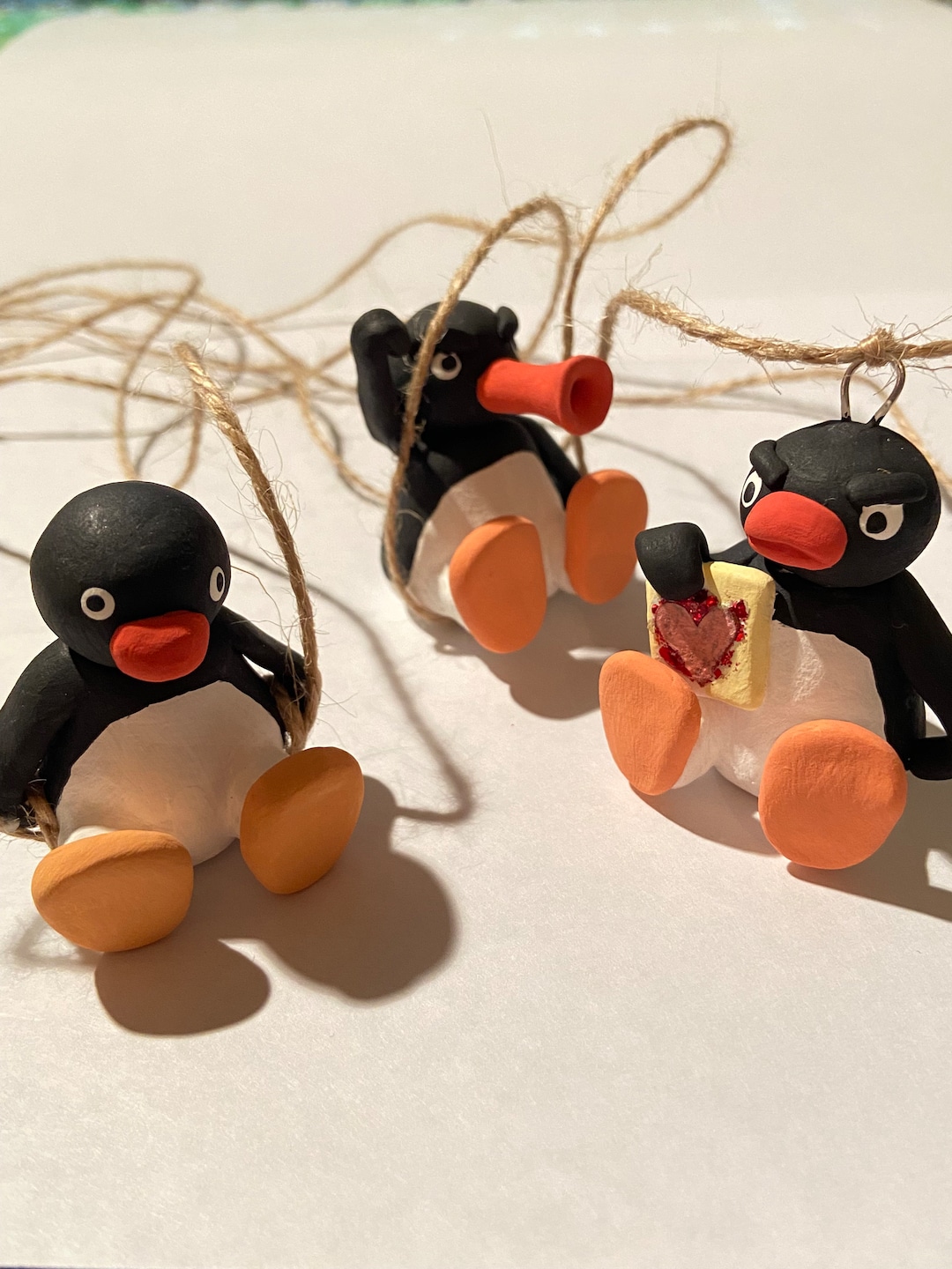 Homemade Clay Pingu Ornament - Etsy