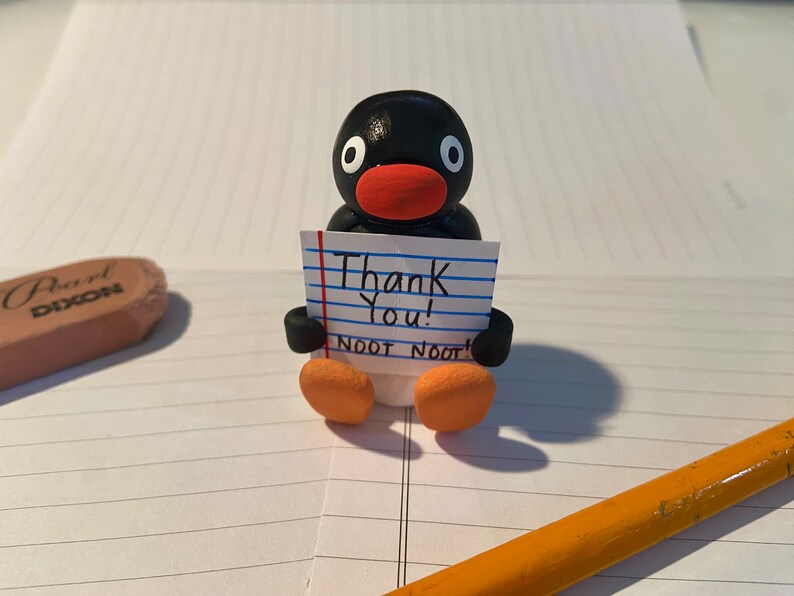 LIMITED TIME Teacher Appreciation Special Homemade Clay Pingu Charm - Etsy