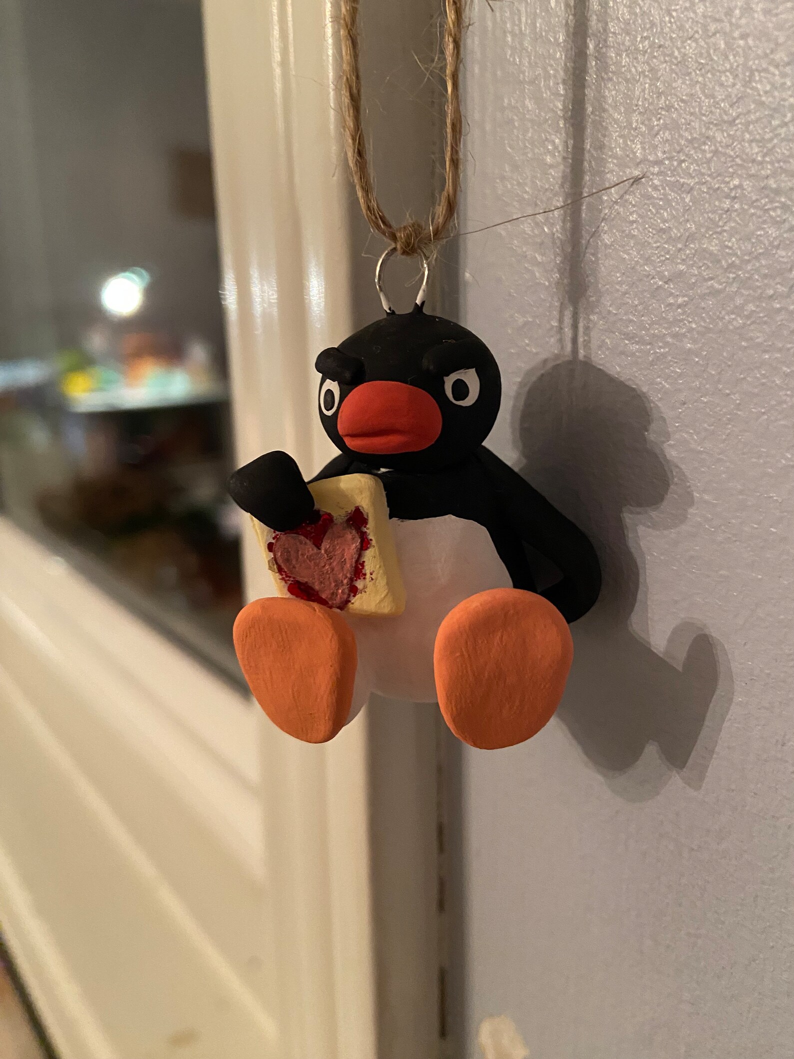 Homemade Clay Pingu Ornament - Etsy UK