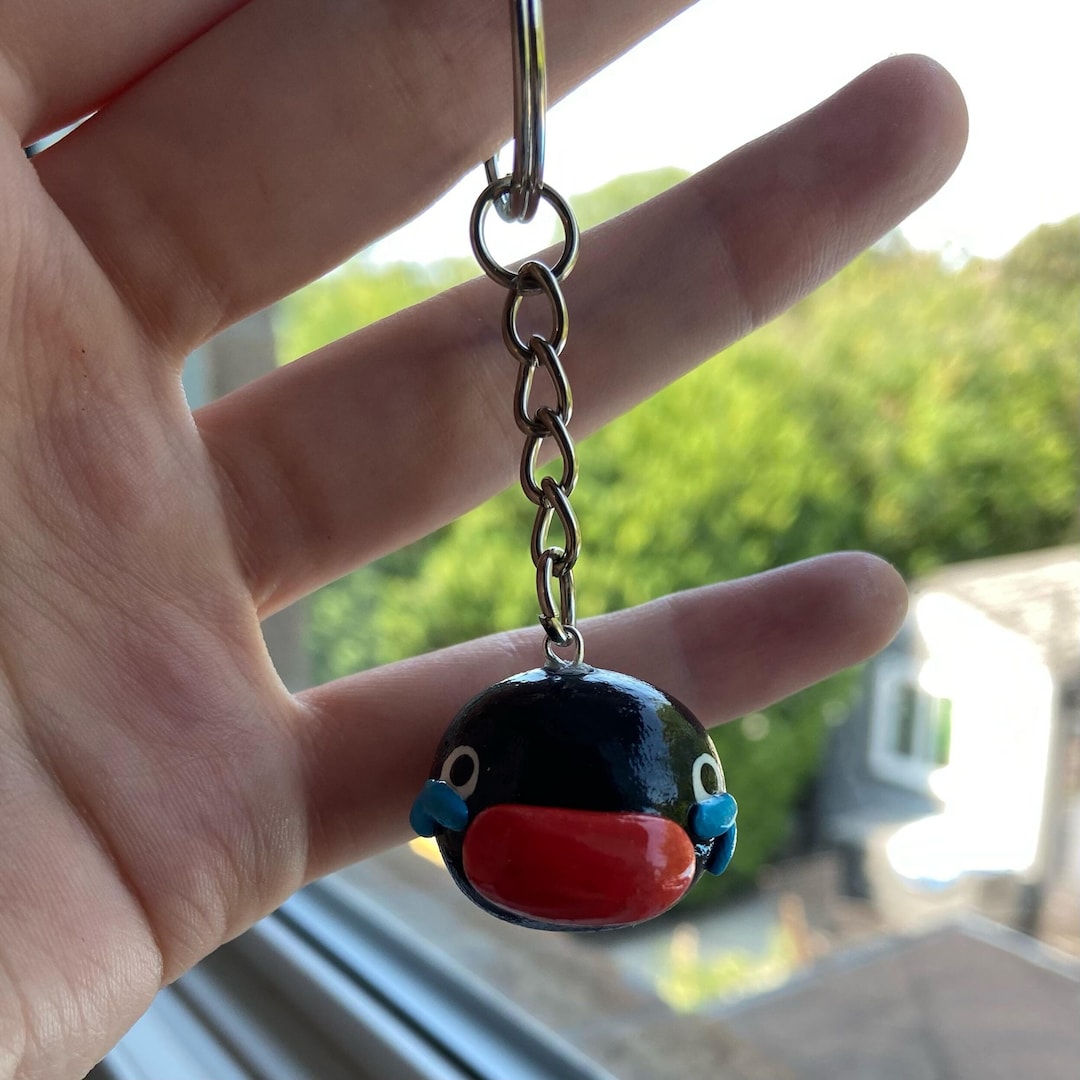 Crying Pingu Keychain | Homemade | Clay - Etsy