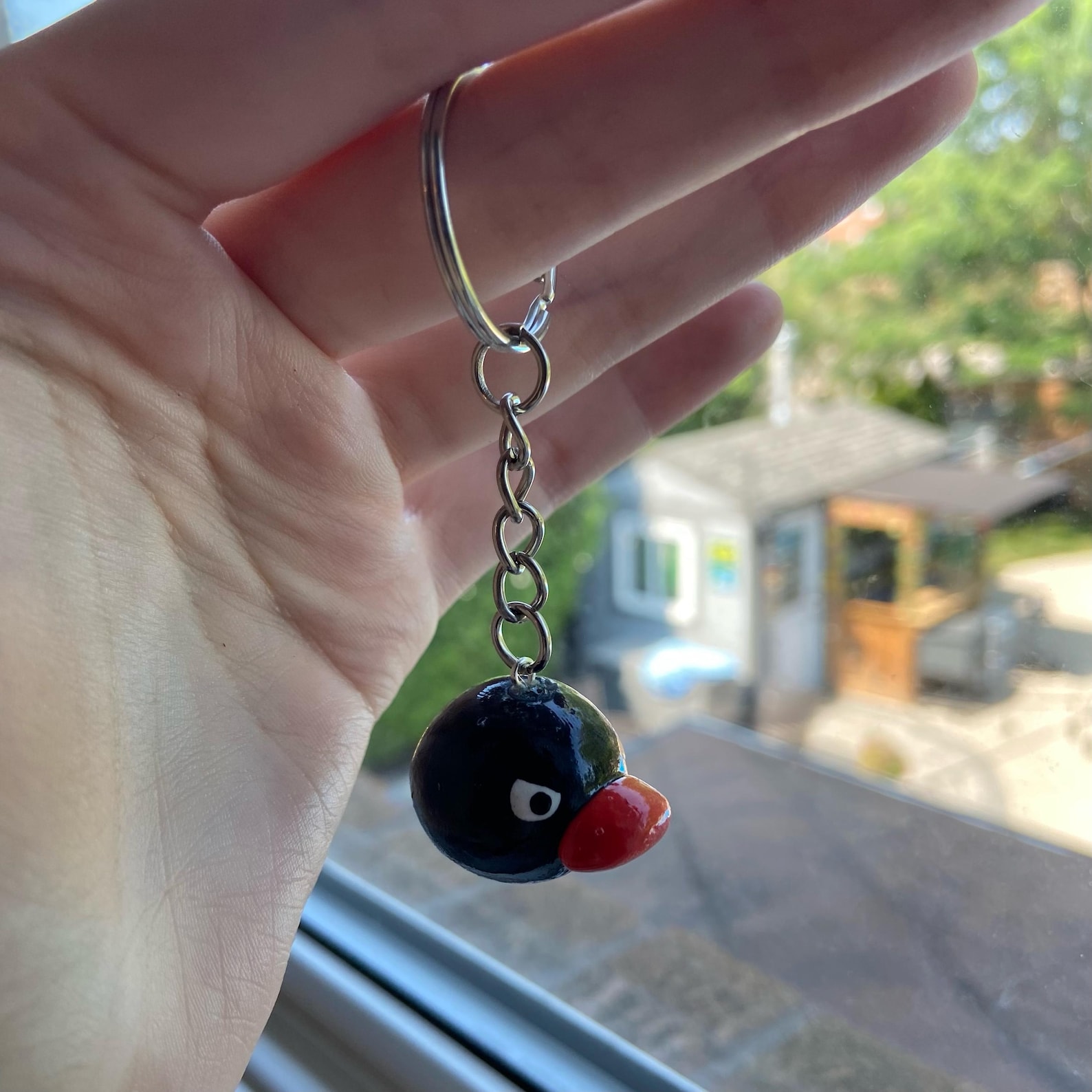 Angry Pingu Keychain | Homemade | Clay - Etsy