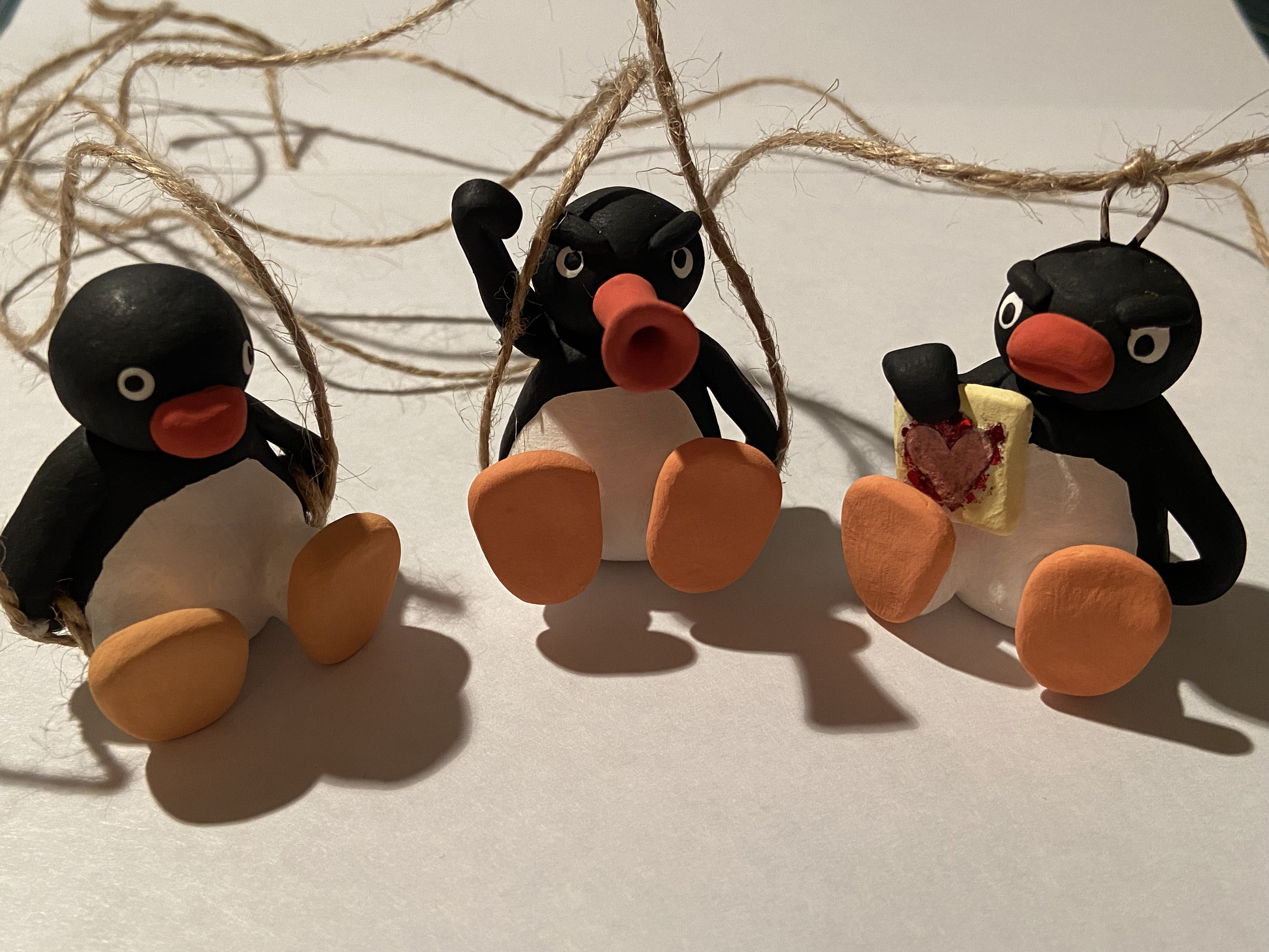 Homemade Clay Pingu Ornament - Etsy UK