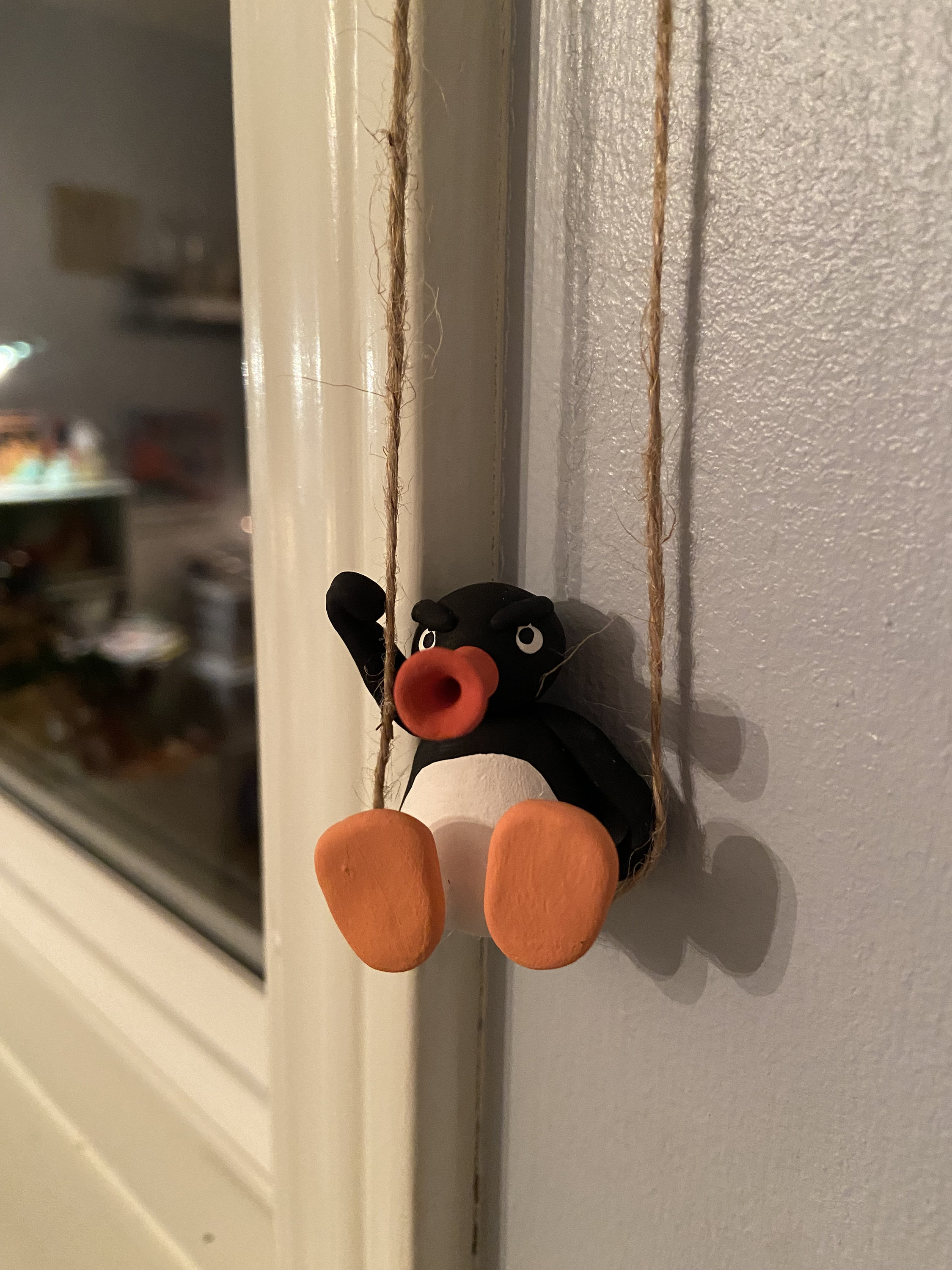Homemade Clay Pingu Ornament - Etsy UK