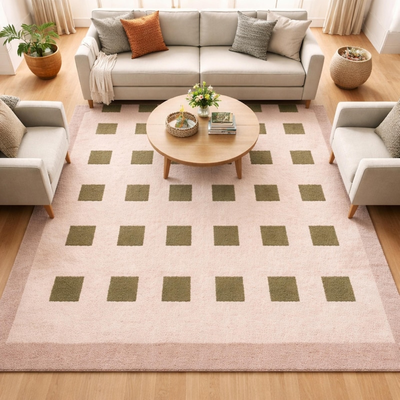 Pink Asymmetrical Rug - Etsy