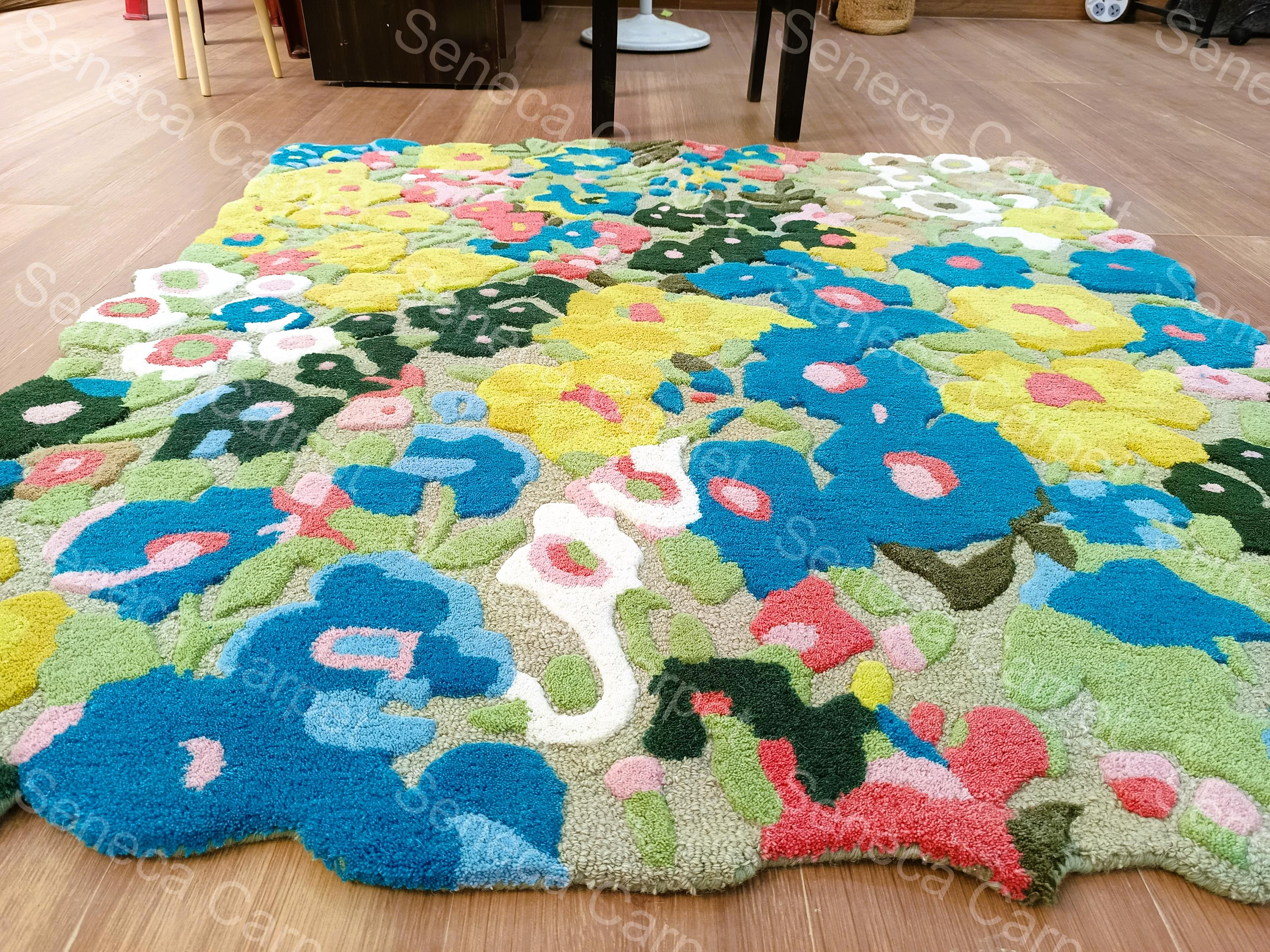 Floral Design Wool Rug Multi Colour | Handmade Area Rug | Colorful ...