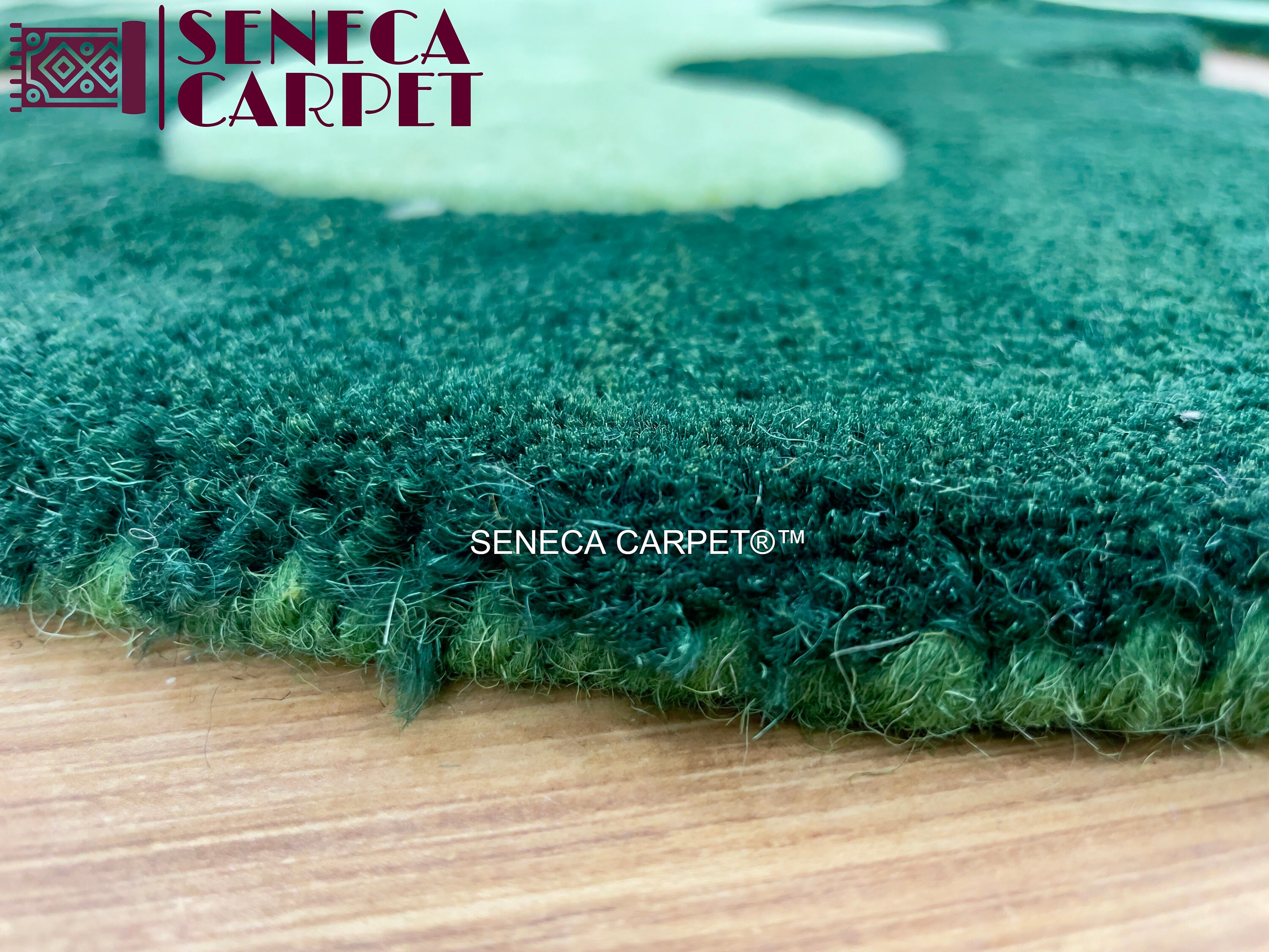Irregular Shape Handmade Green Color Tufted Rug, Luxury Handmade Rug ...