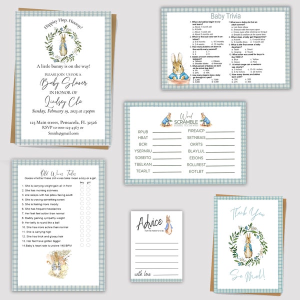 Peter Rabbit Baby Shower Bundle - Etsy