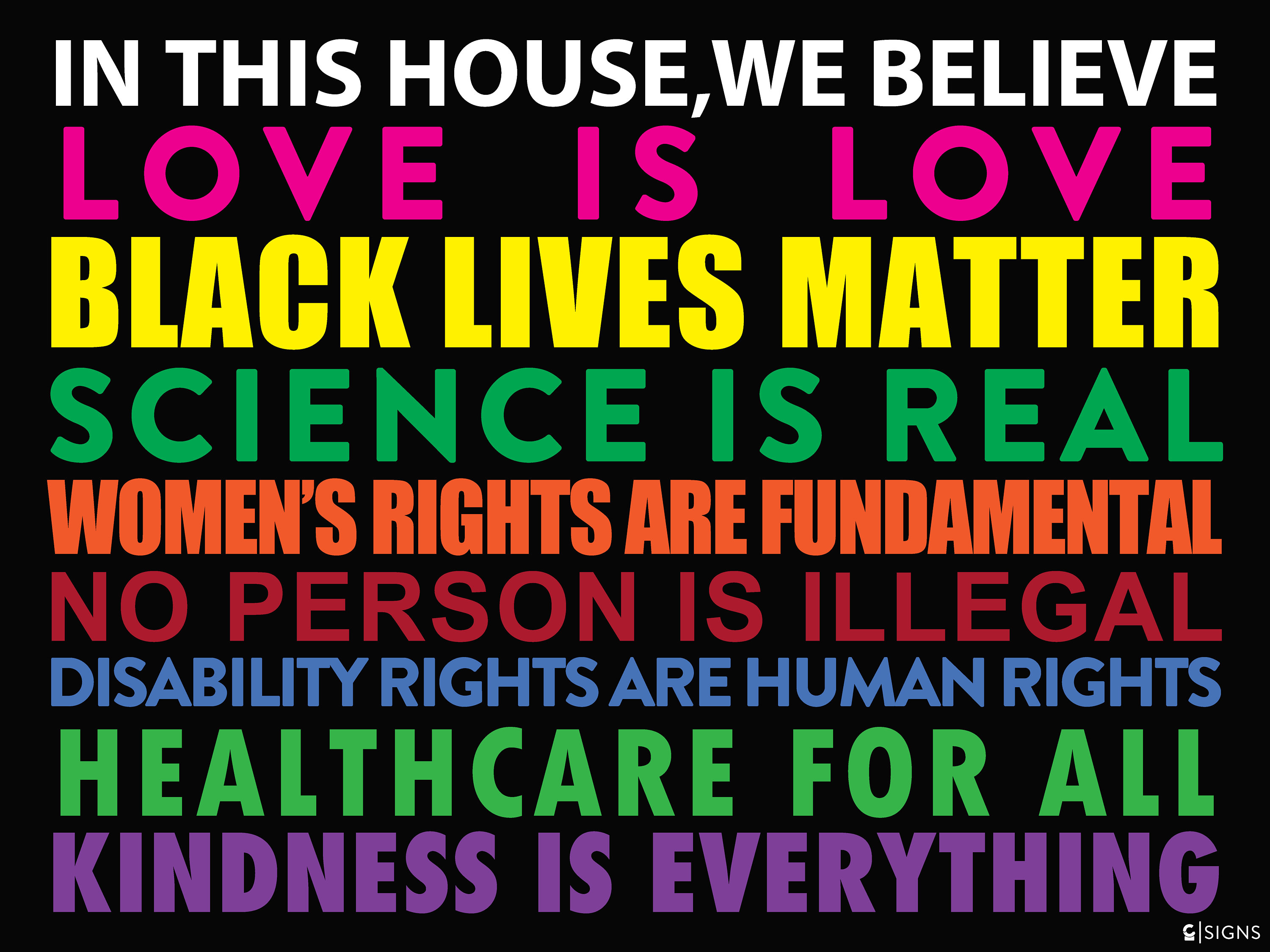 In This House We Believe - 18 X 24, 12 X 18 - Yard Sign, Political Sign ...