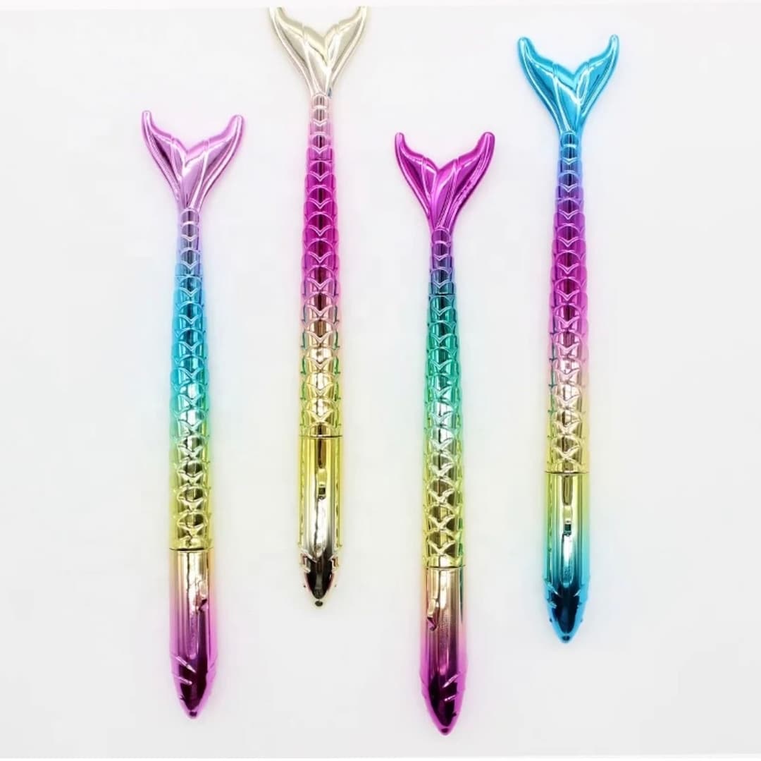 Novelty Mermaid Tale Ballpoint Pen, Fun Metallic Fish Ballpoint Pen ...