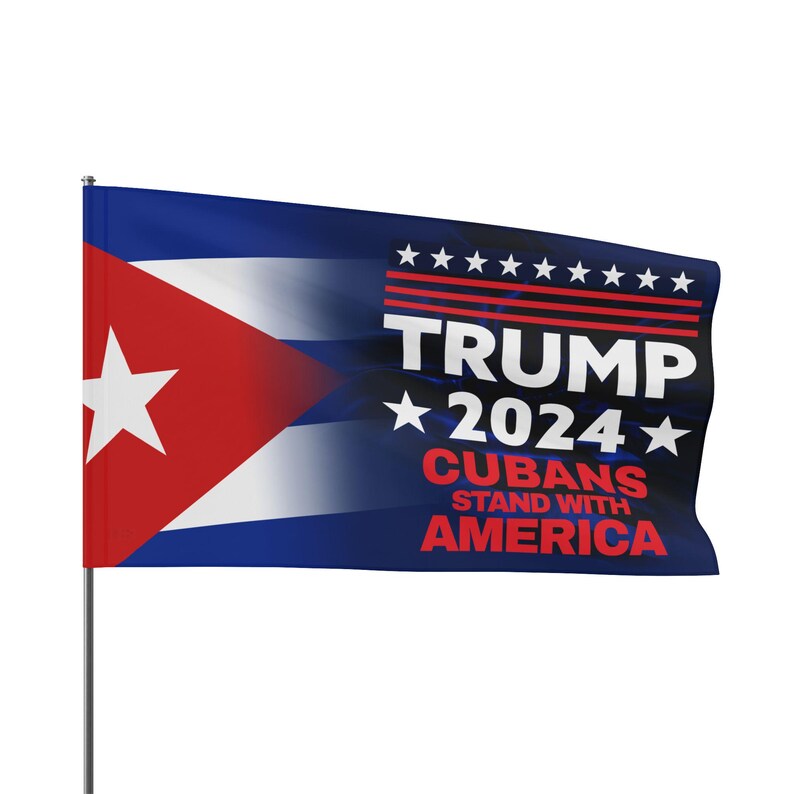 2024 Trump Flag Patriotic Cuban Flag, 9 Stars, Cubans Stand With ...