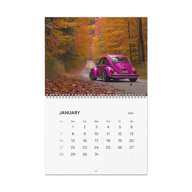 Volkswagen Beetle Calendar 1978 Vintage Year, Vibrant Colors, Fall ...